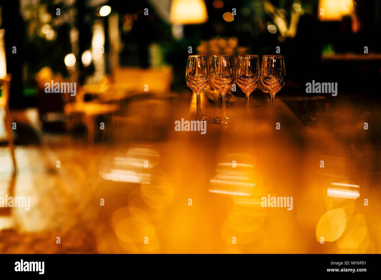 Luxury table settings for fine dining with and glassware, beautiful ...