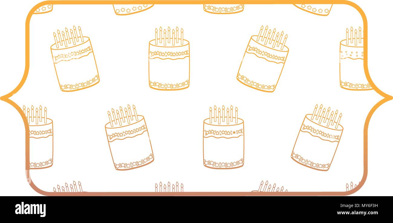 banner with sweet cakes pattern over white background, vector ...