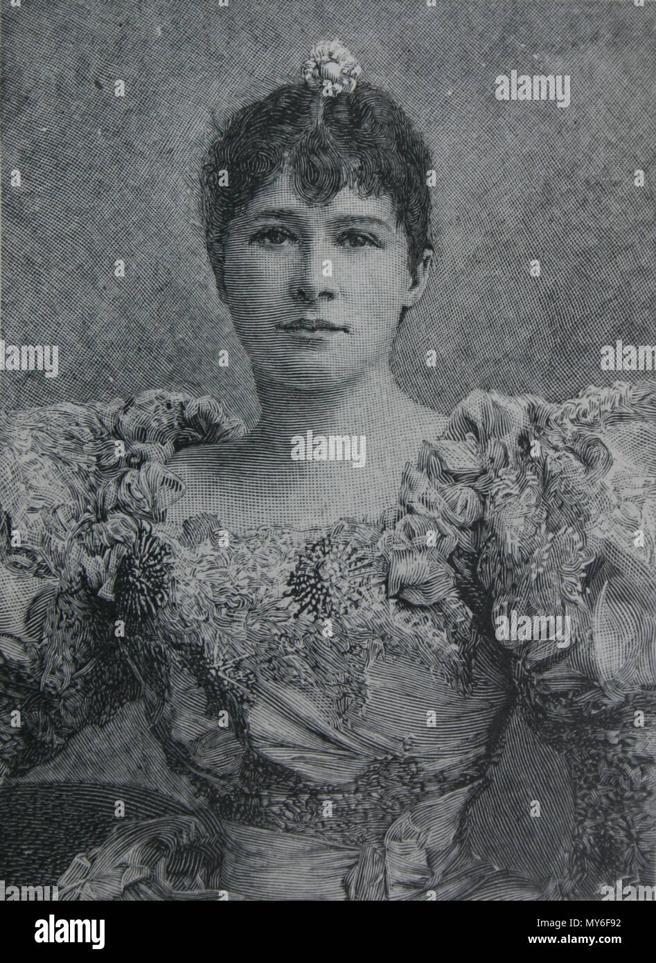 . English: Marie Tempest, 1897, from a photograph by Alfred Ellis ...