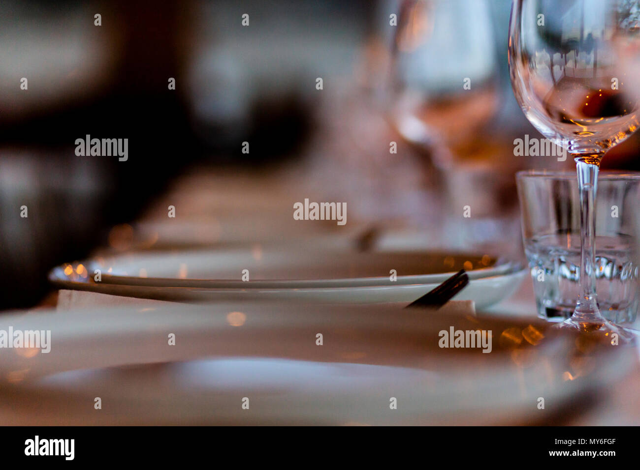 Luxury table settings for fine dining with and glassware, beautiful ...