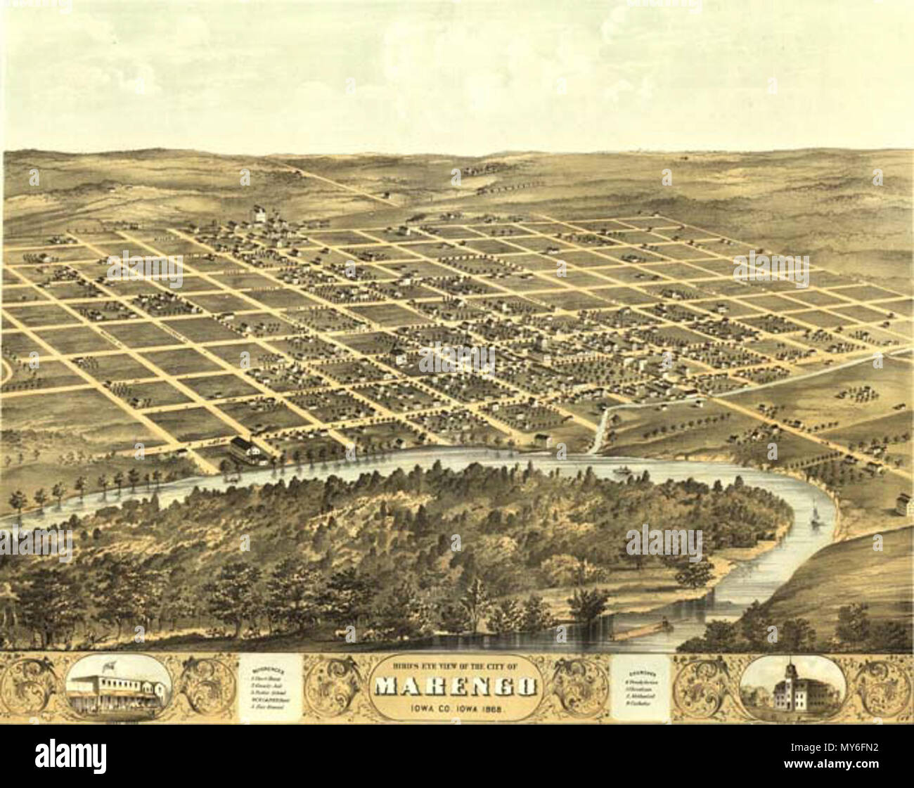 Iowa drawing hi-res stock photography and images - Alamy