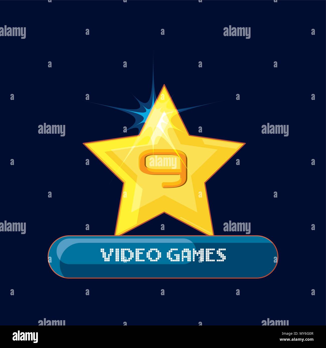 video games design with star icon over blue background, colorful design ...