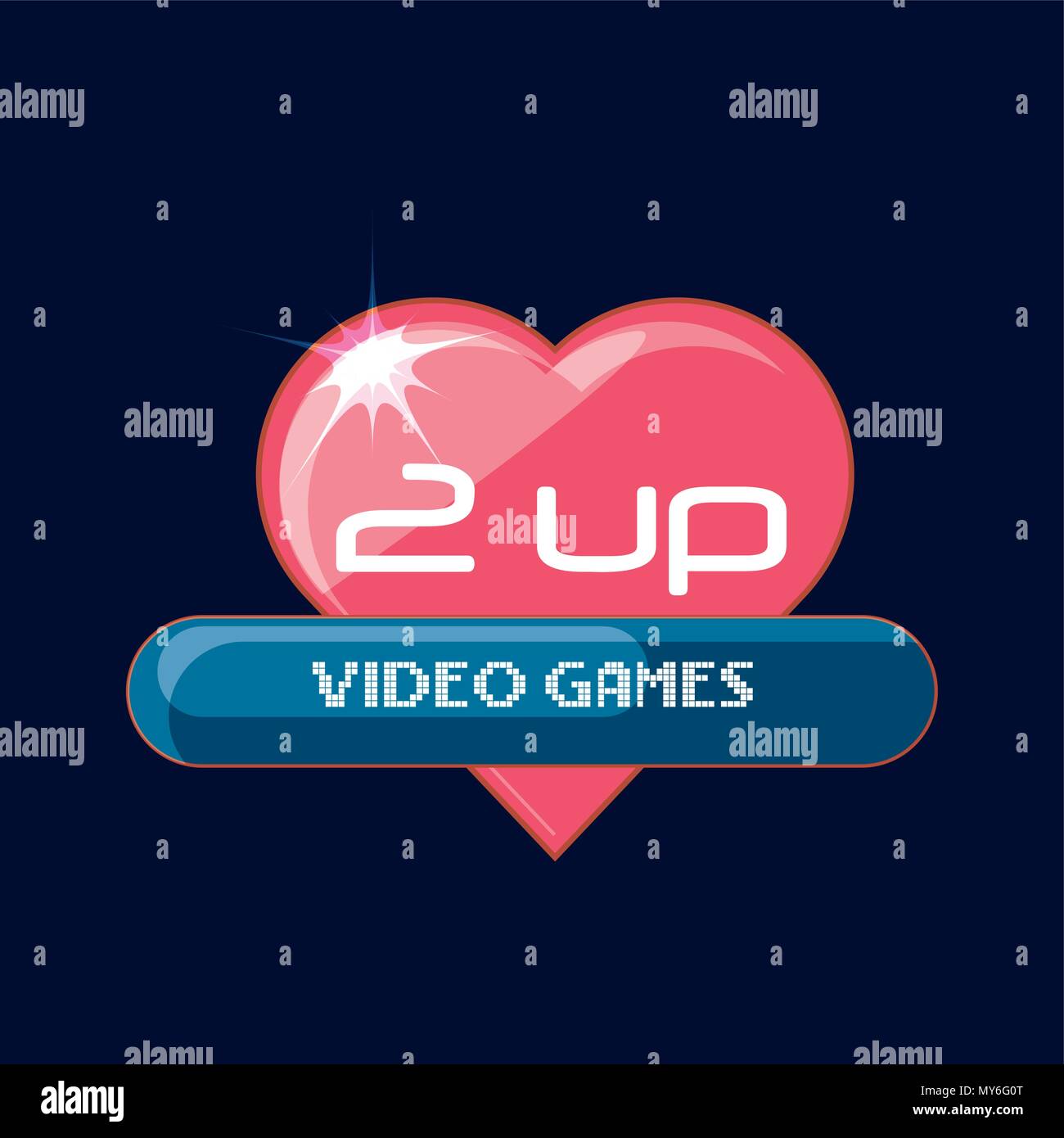 video games design with heart icon over blue background, colorful ...