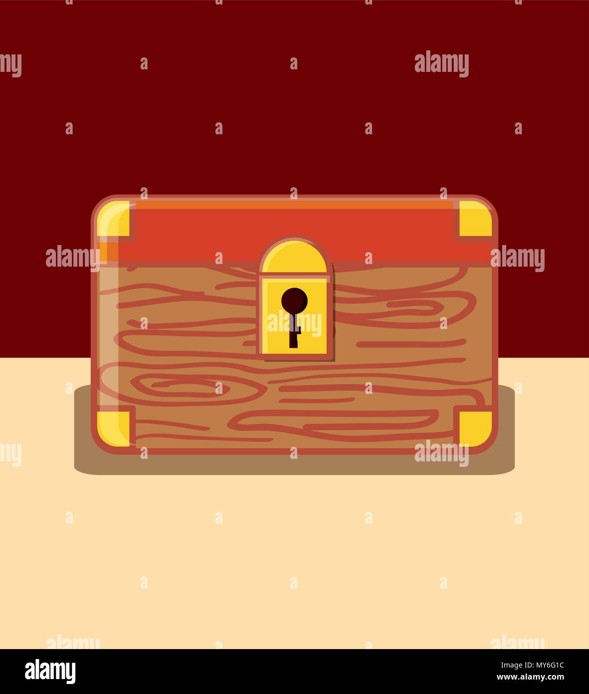chest box icon over brown background, colorful design. vector ...