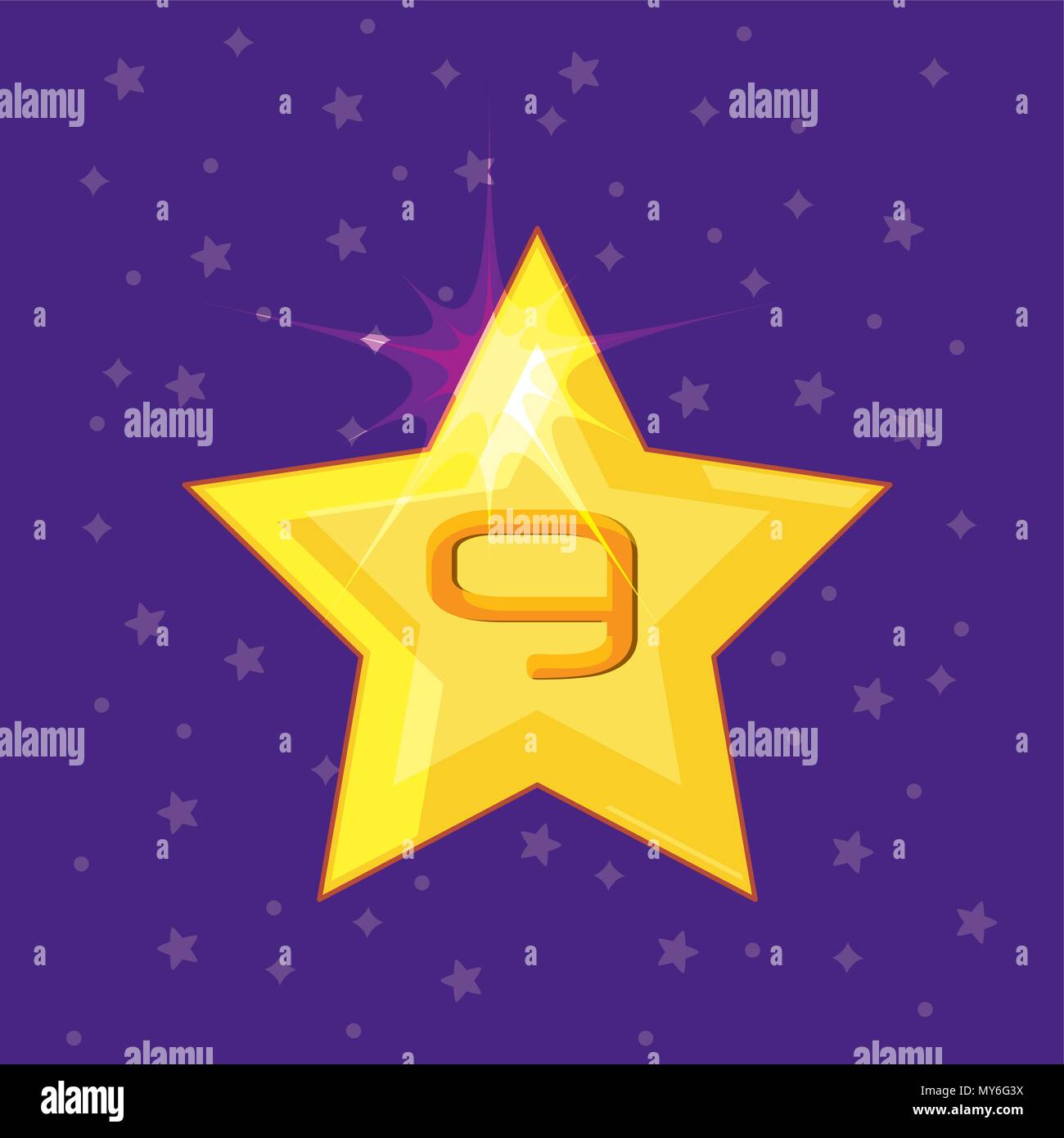 star icon over purple background, vector illustration Stock Vector ...