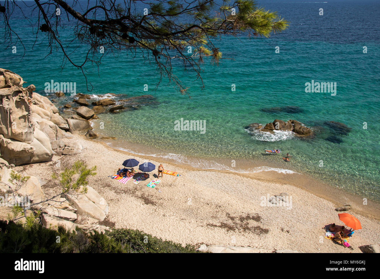 Fava beach near Vourvourou, Greek peninsula Sithonia Stock Photo - Alamy