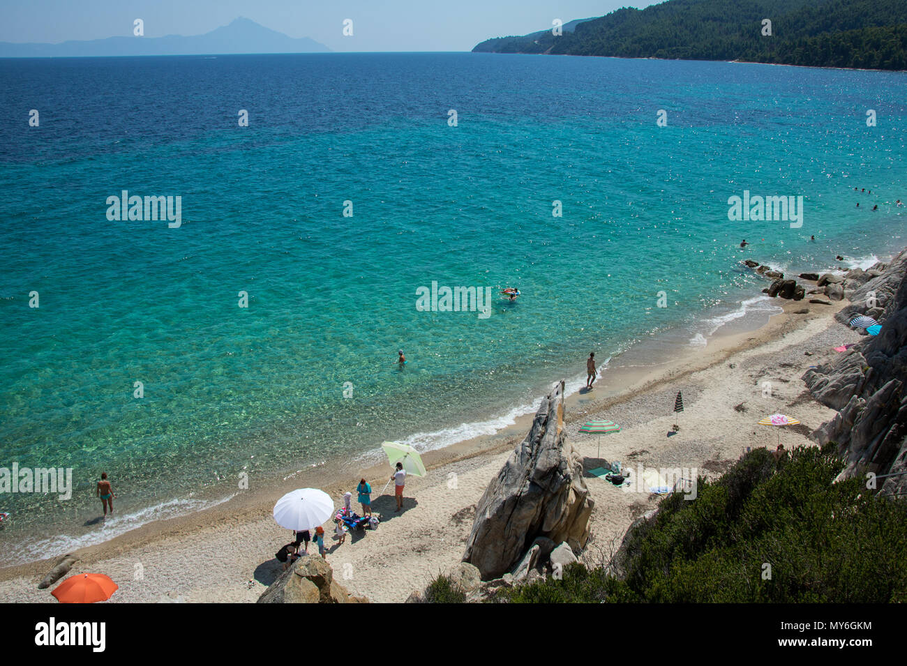 Fava beach near Vourvourou, Greek peninsula Sithonia Stock Photo - Alamy
