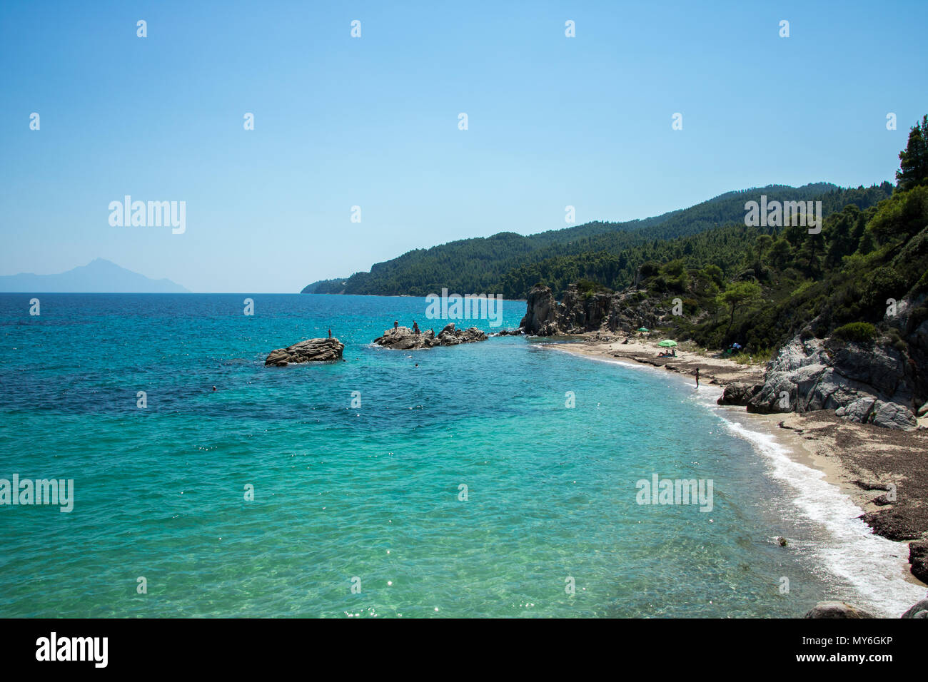 Fava beach near Vourvourou, Greek peninsula Sithonia Stock Photo - Alamy