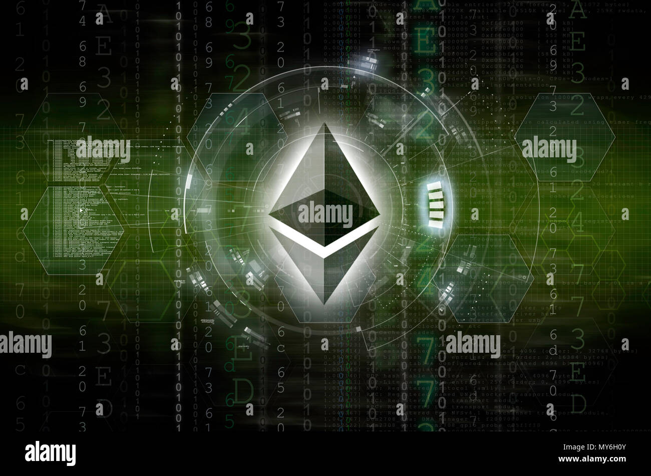 Ethereum and blockchain technology illustration Stock Photo - Alamy