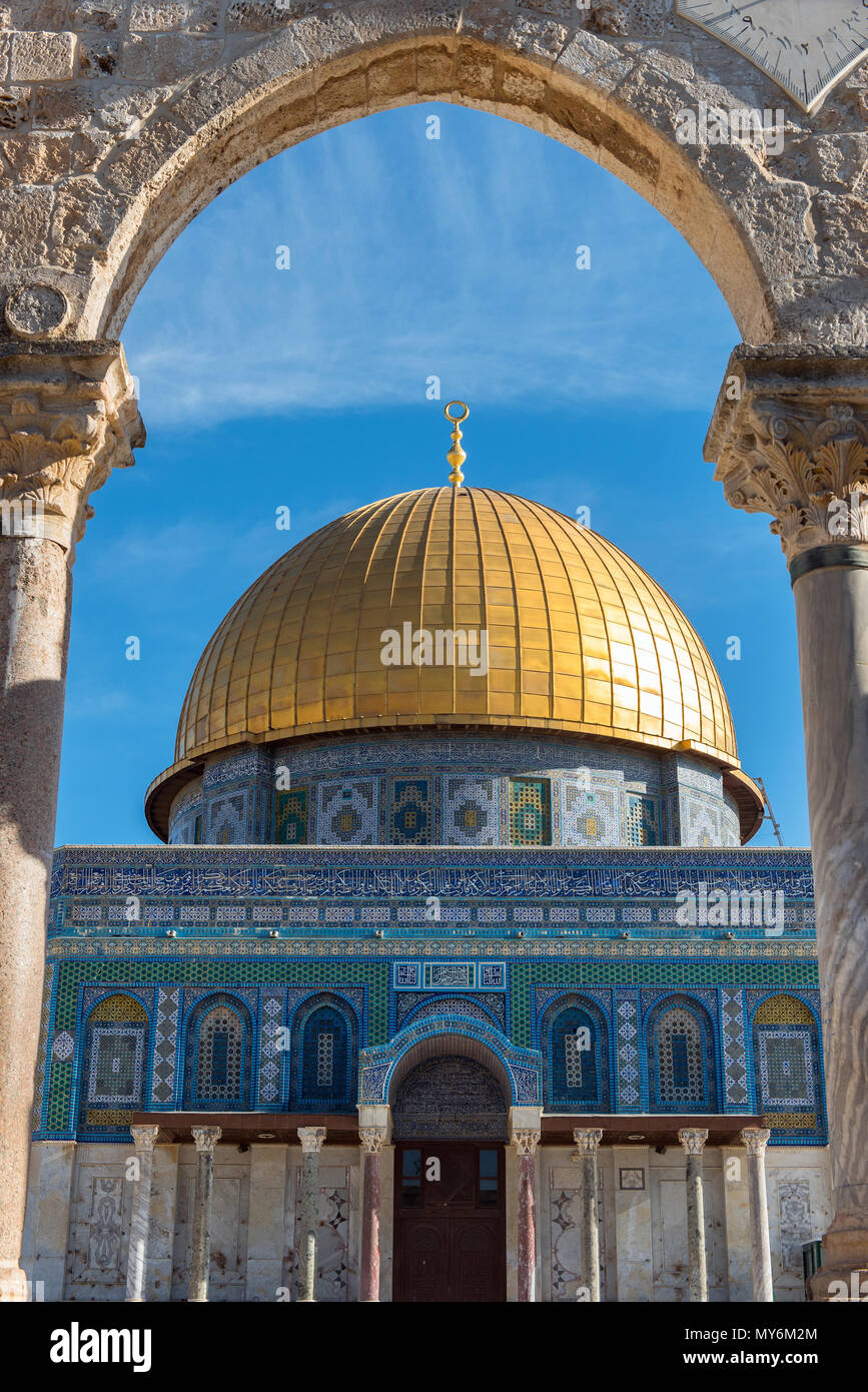 The Dome of the Rock on the Temple Mount in Jerusalem, Israel, the ...