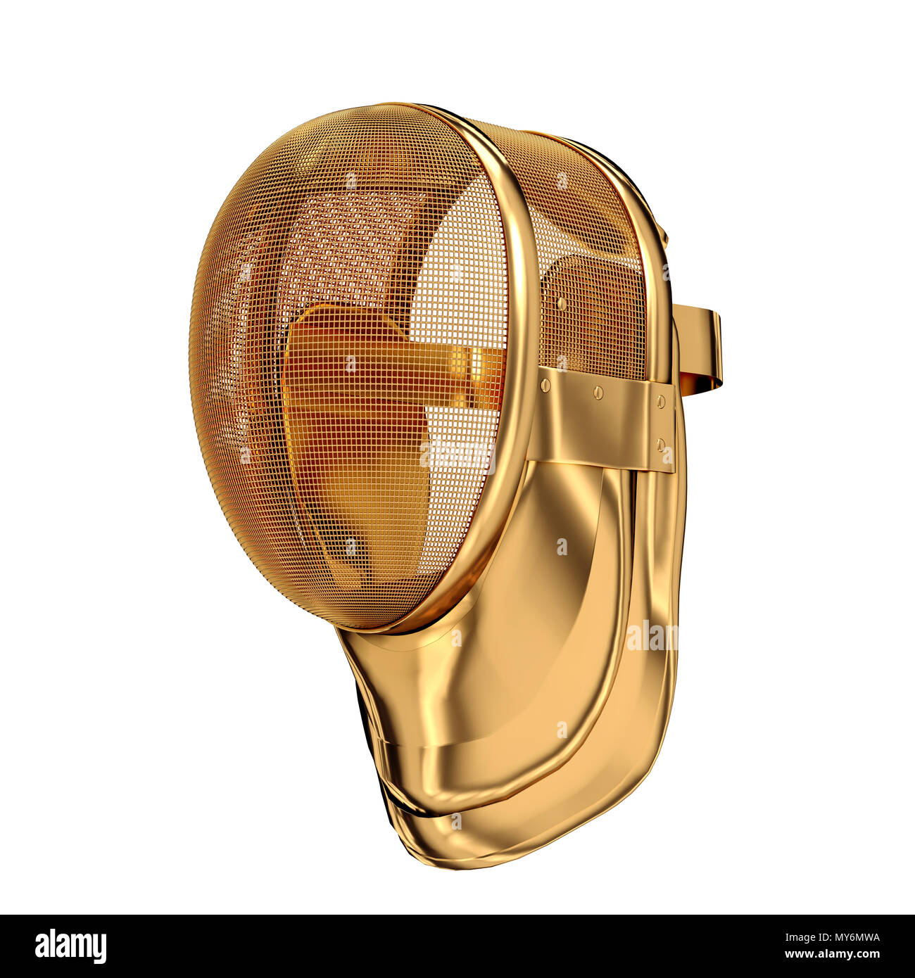 Golden Fencing Helmet Stock Photo - Alamy