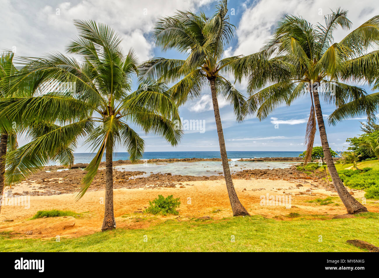 Beautiful Beach in Oahu Stock Photo - Alamy