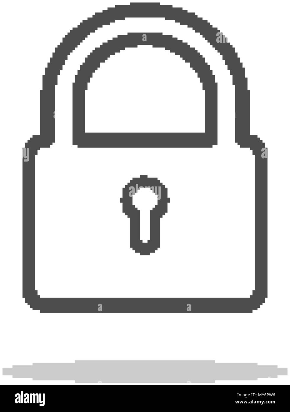 Simple black outlined isolated lock icon illustration Stock Vector ...
