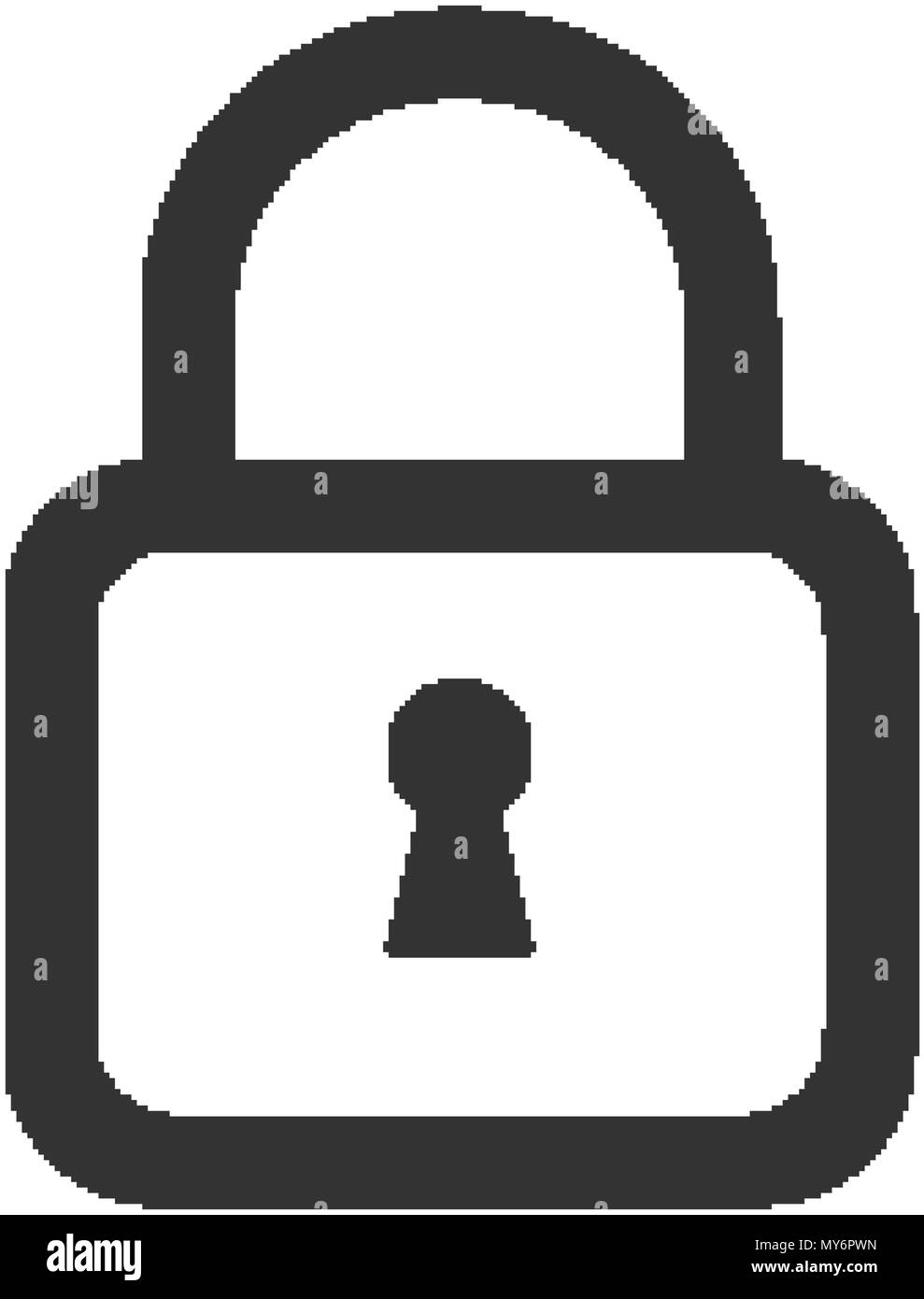 Line lock icon. Black outlined safety sign Stock Vector Image & Art - Alamy