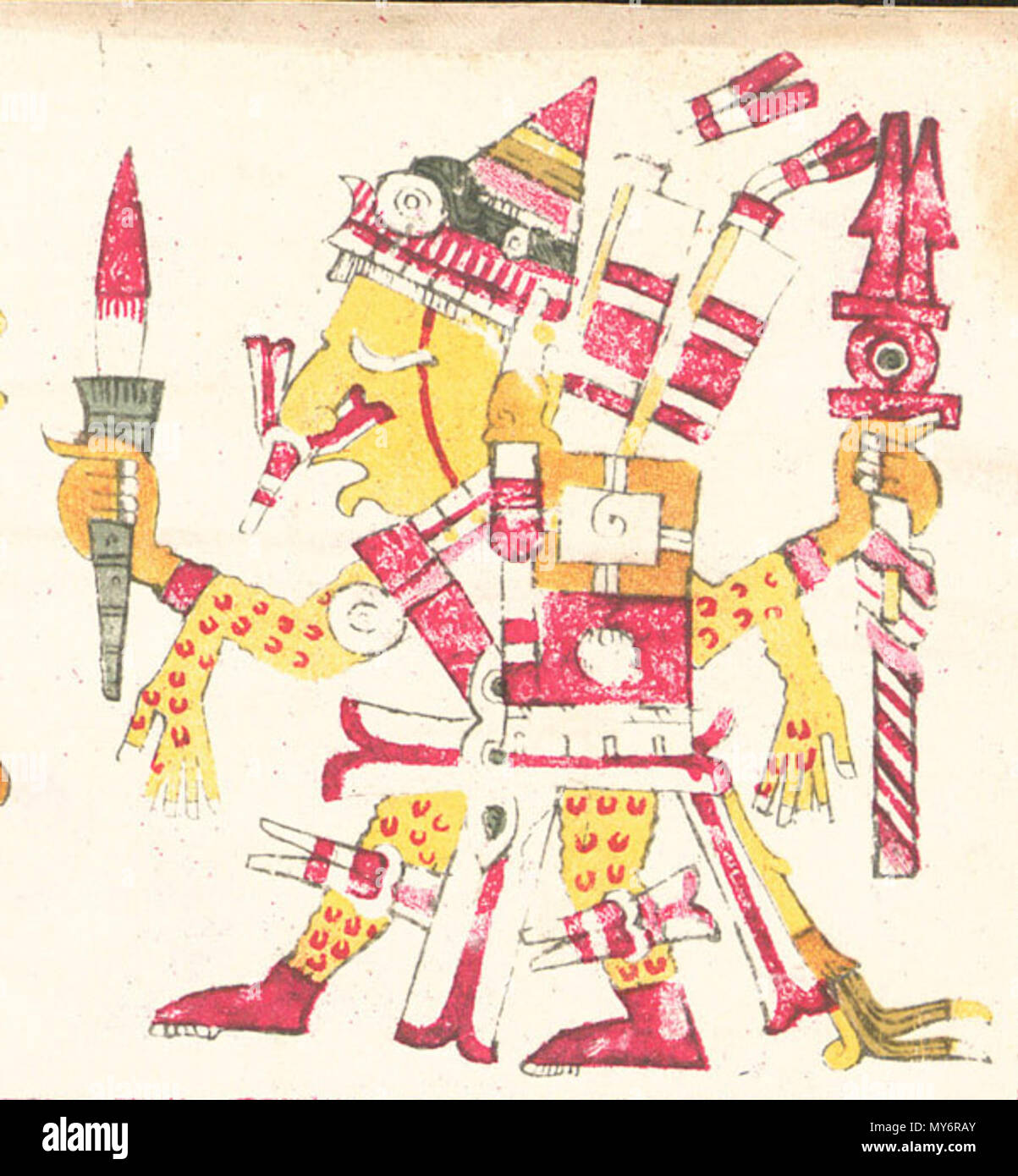 . Illustration of Aztec god, Xipe Totec . 1898. Joseph Florimond, duc ...