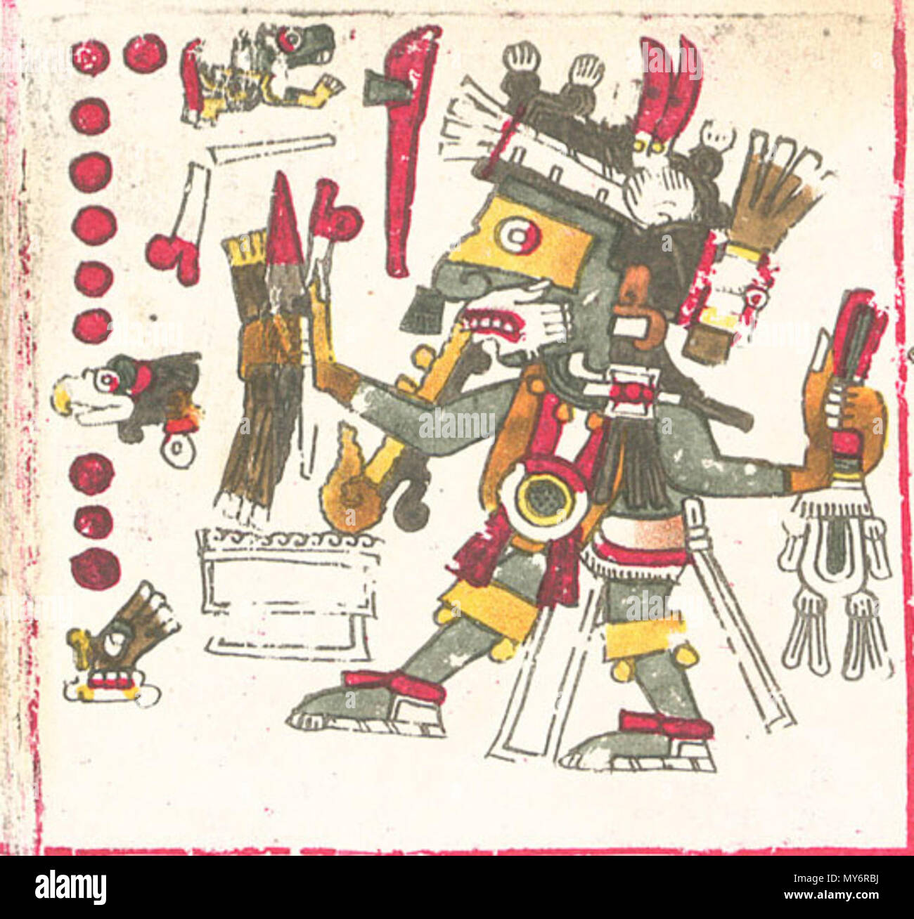 . English: A drawing of Macuiltonal, deity described in the Codex ...