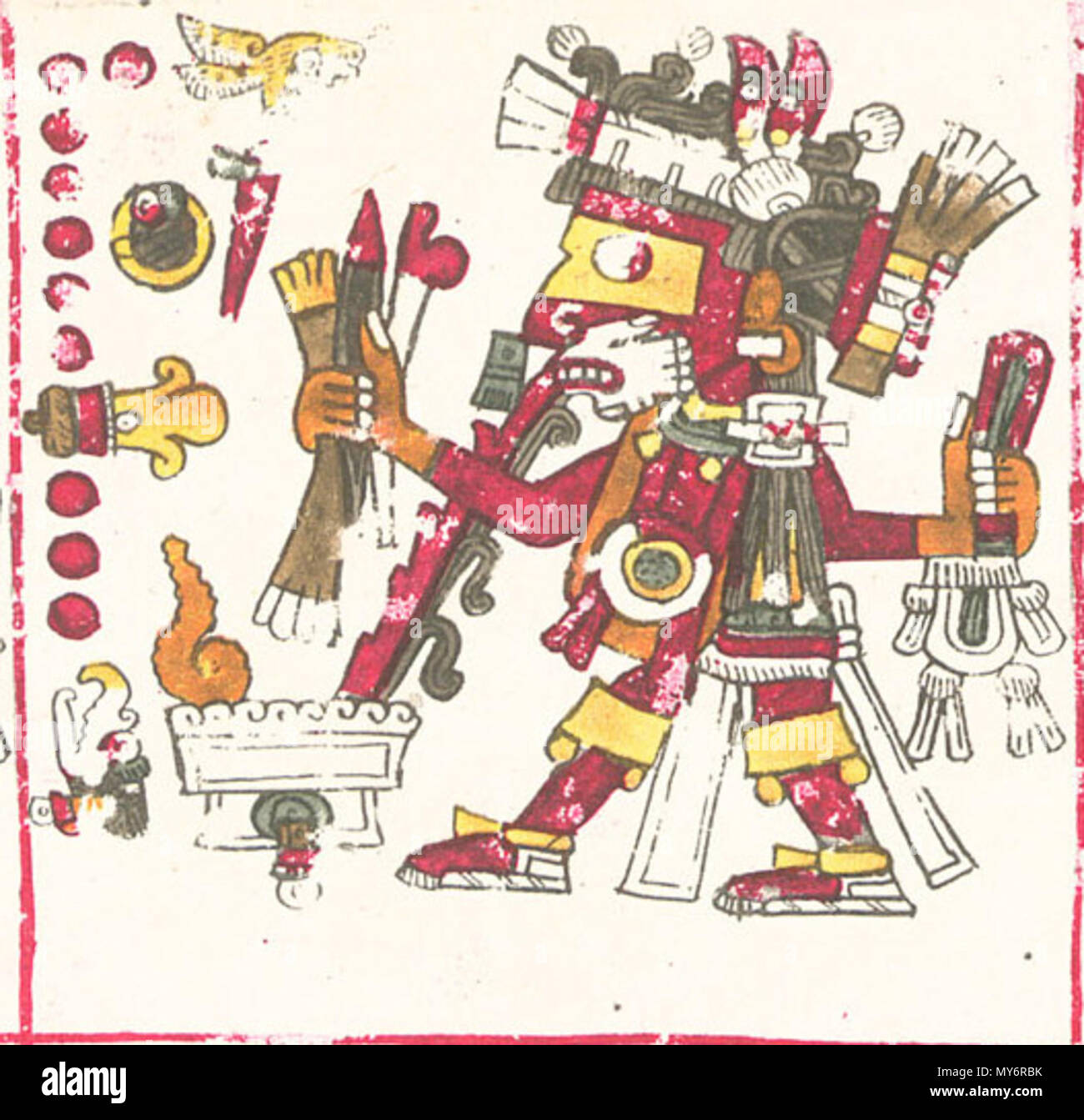 . English: A drawing of Macuiltonal, deity described in the Codex ...