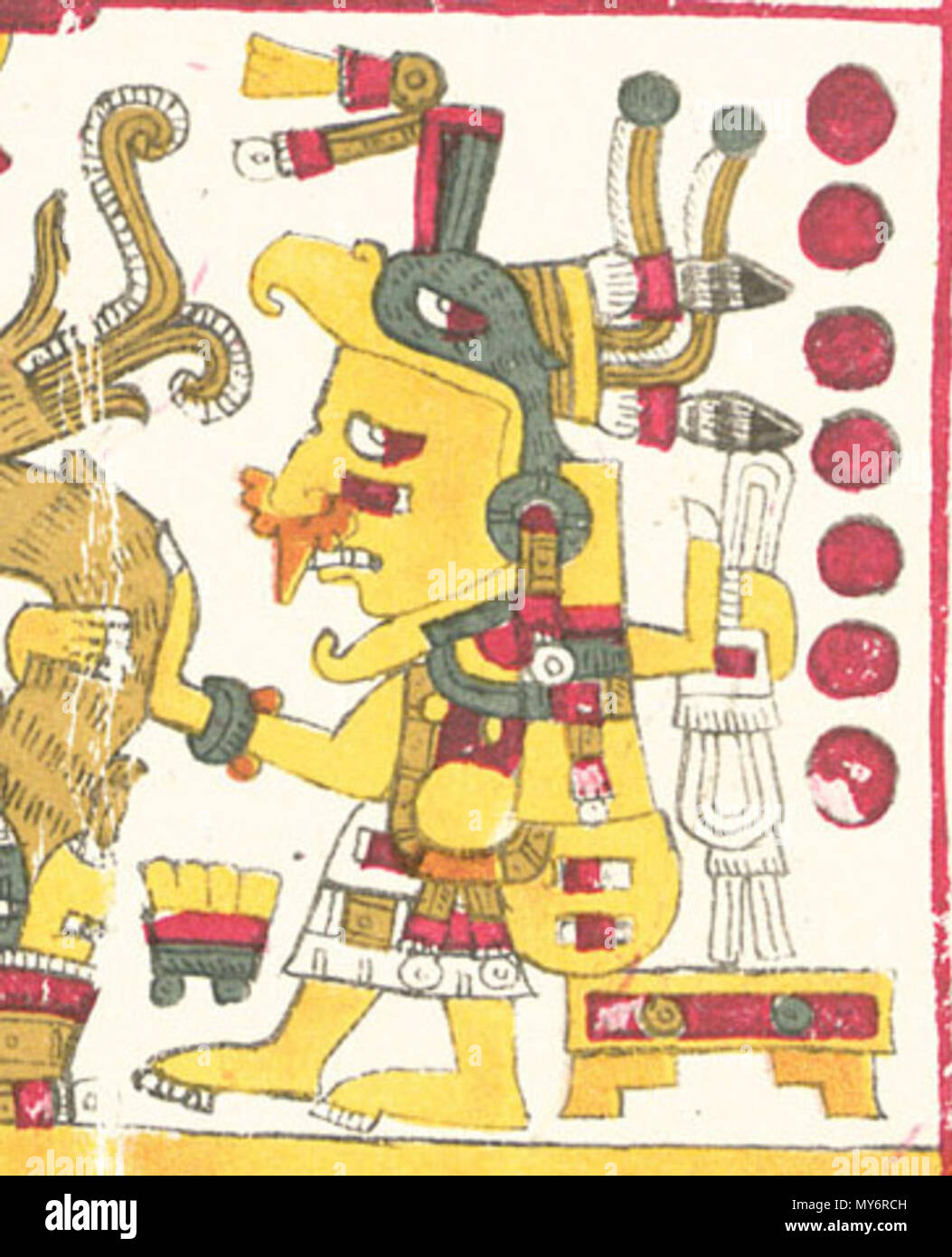 . English: A drawing of Chicomecoatl, one of the deities described in ...