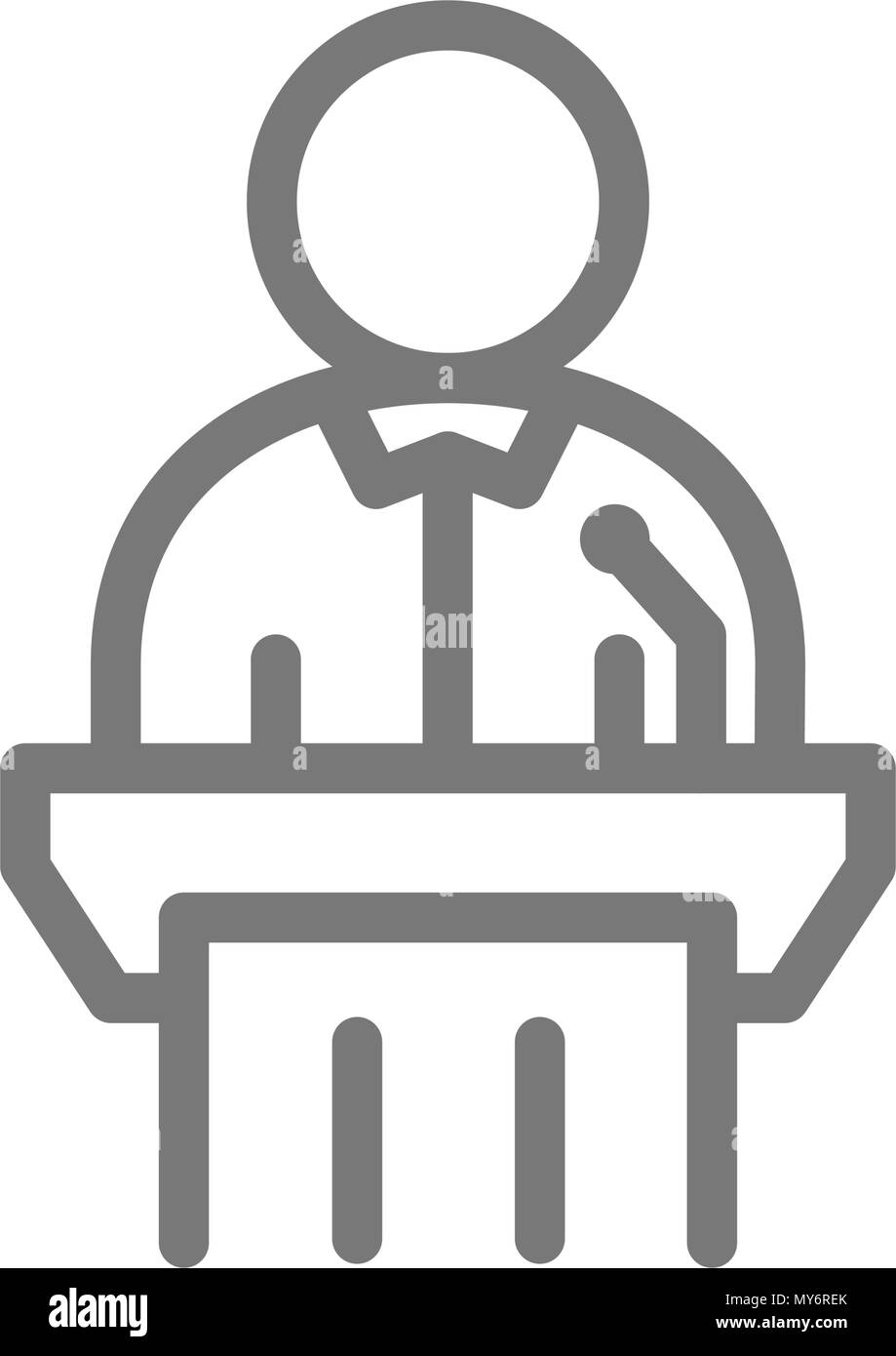 Simple defendant, witness line icon. Symbol and sign vector ...