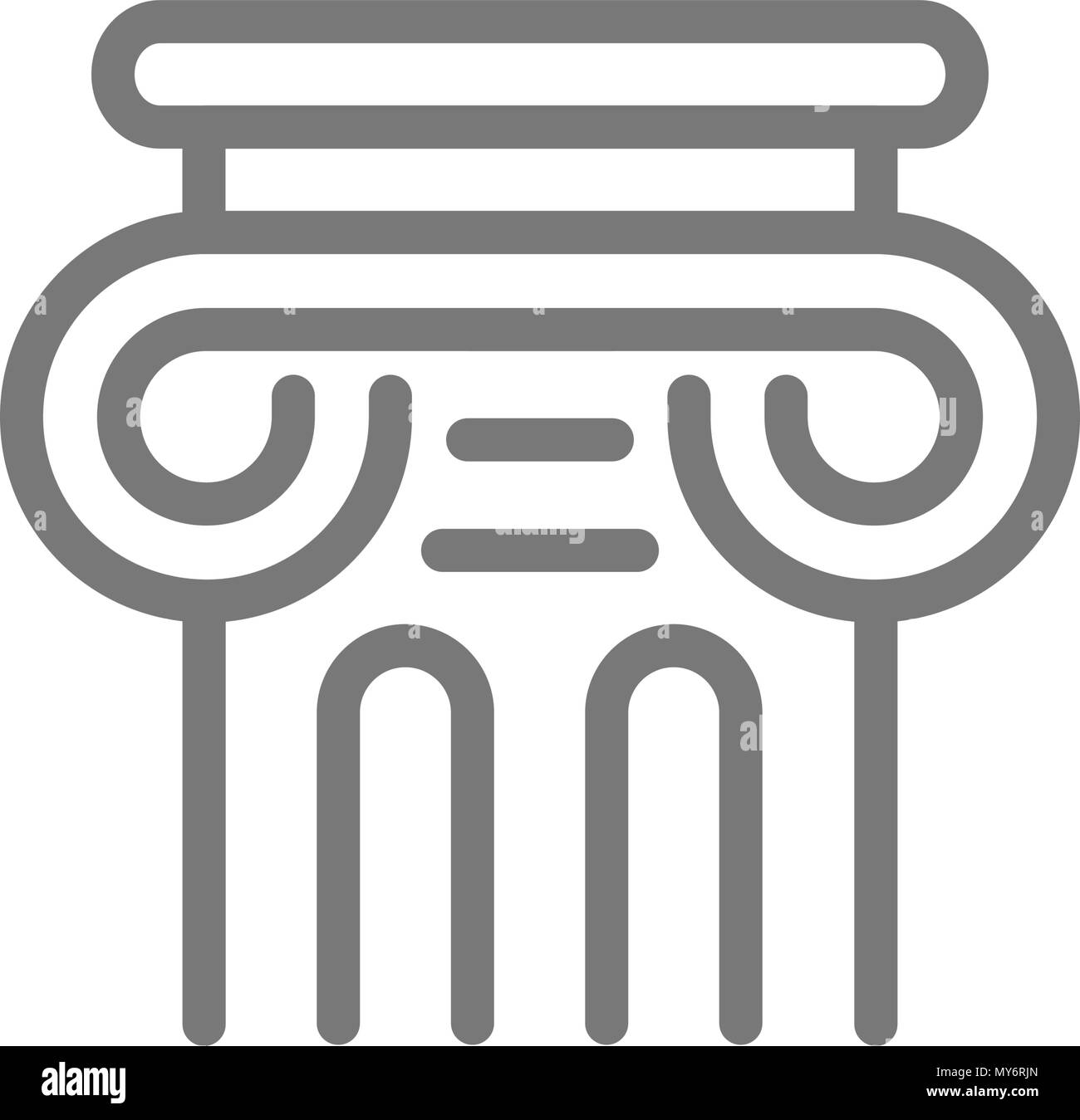 Simple ancient column line icon. Symbol and sign vector illustration ...