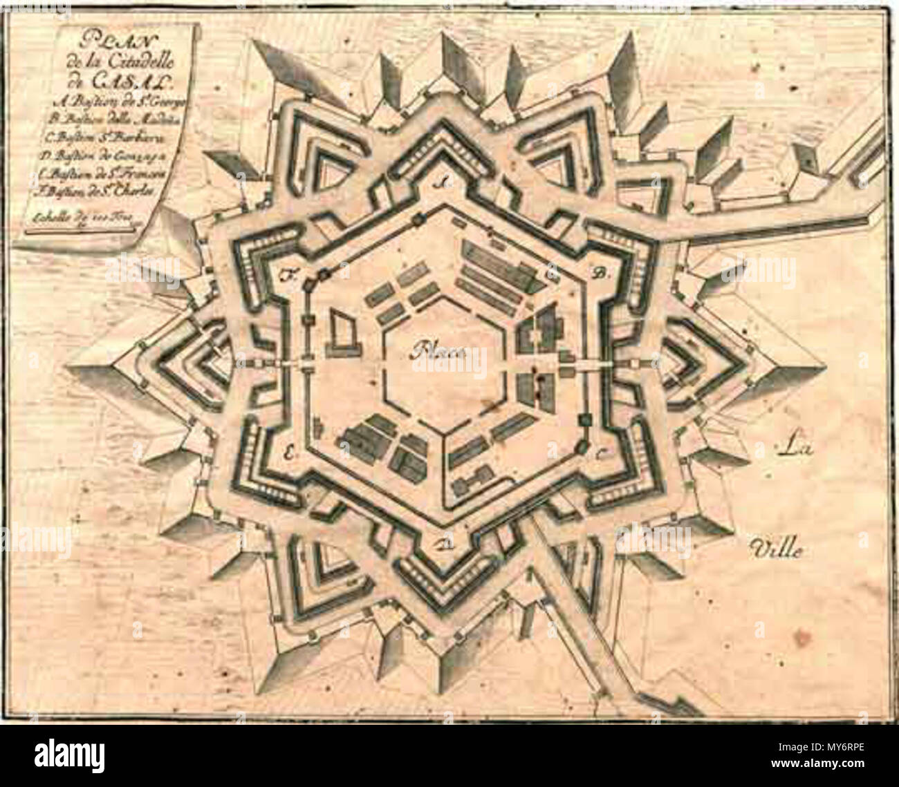 . Plan of the citadel of the fortified city of Casale Monferrato ...