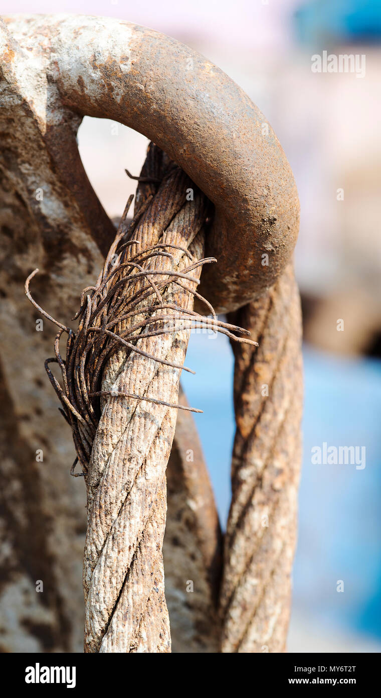 Twisted iron metal cable Stock Photo - Alamy