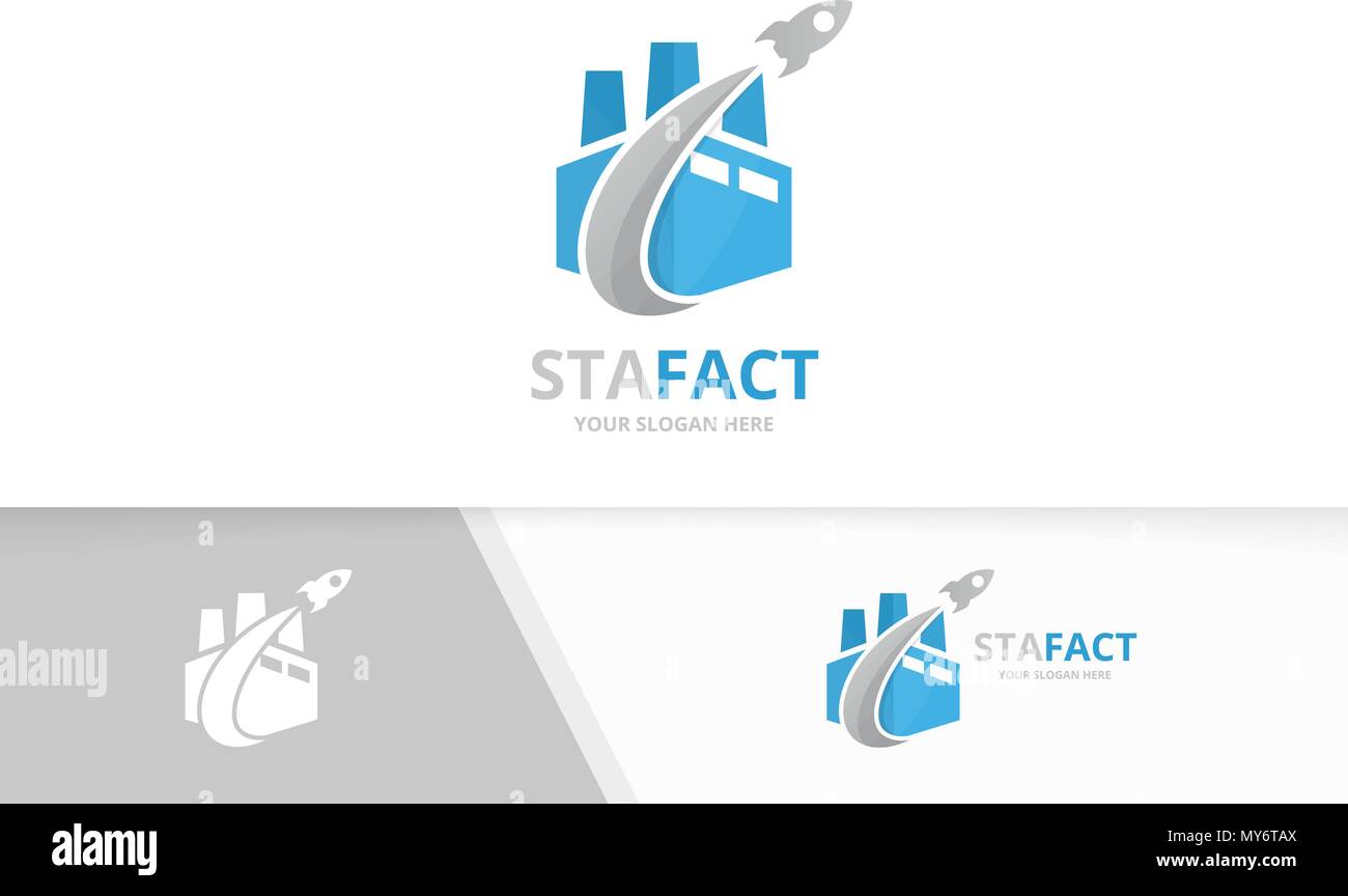 Vector factory and rocket logo combination. Industry and airplane ...