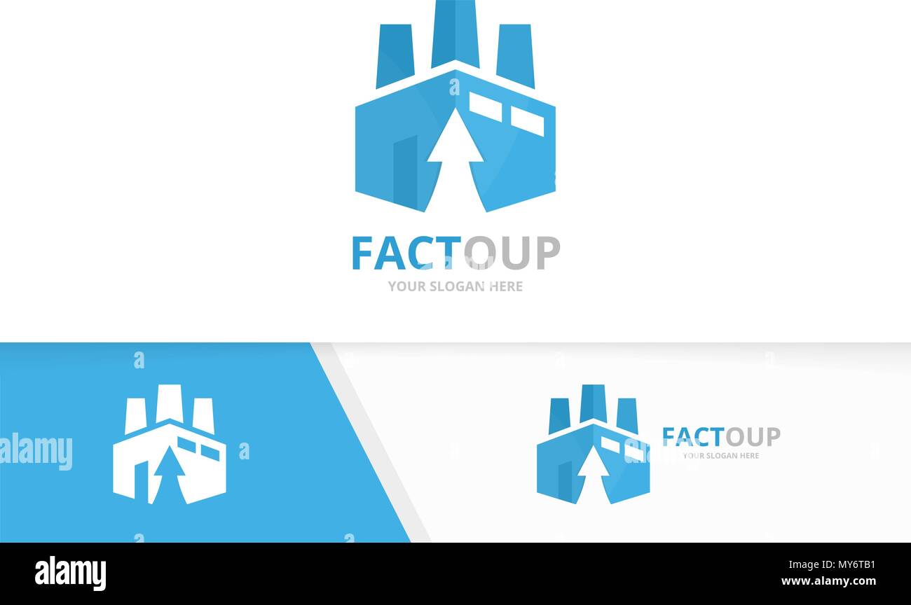 Vector factory and arrow up logo combination. Industry and growth ...
