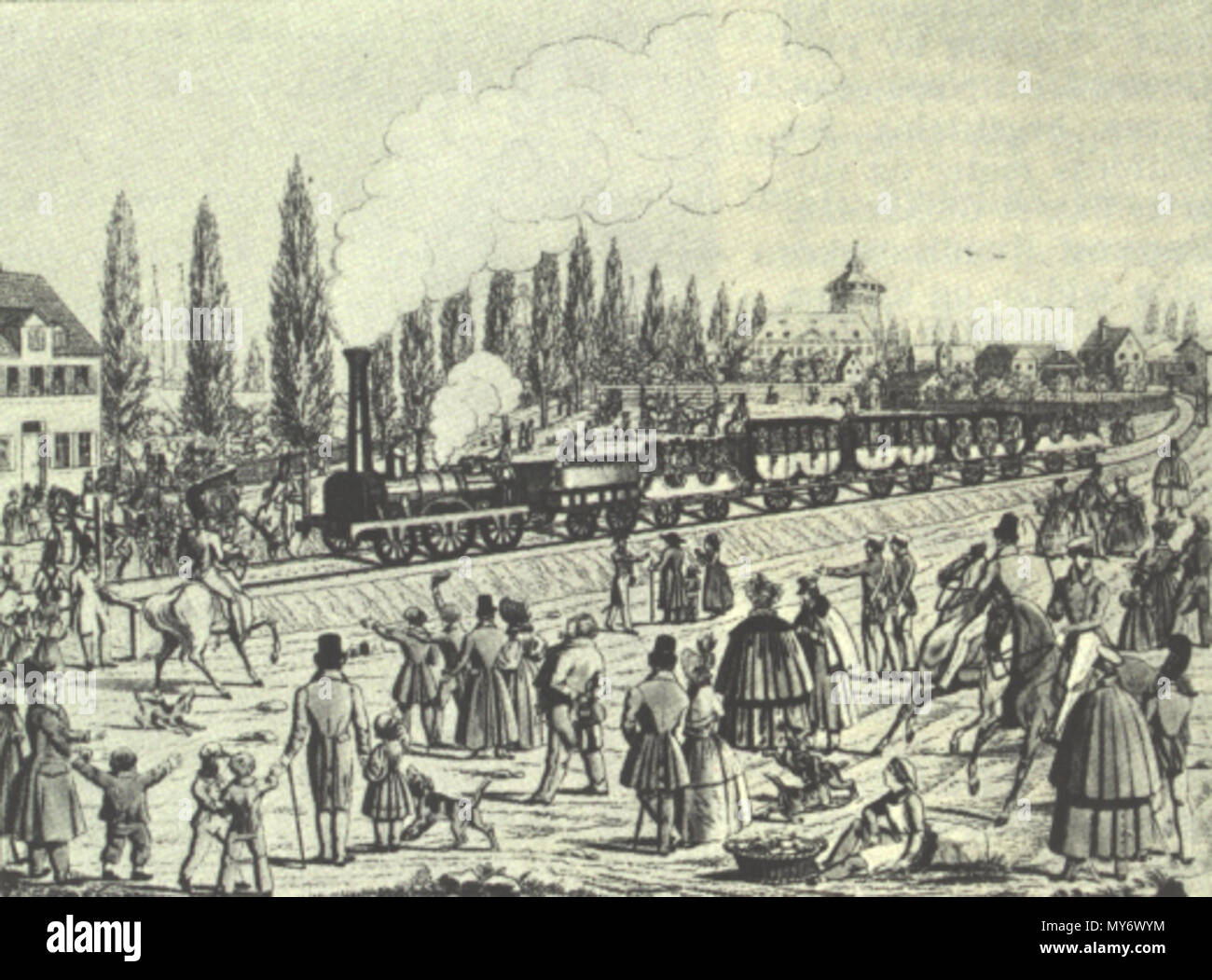 . First railway in Germany, between Nürnberg and Fürth. From the ...