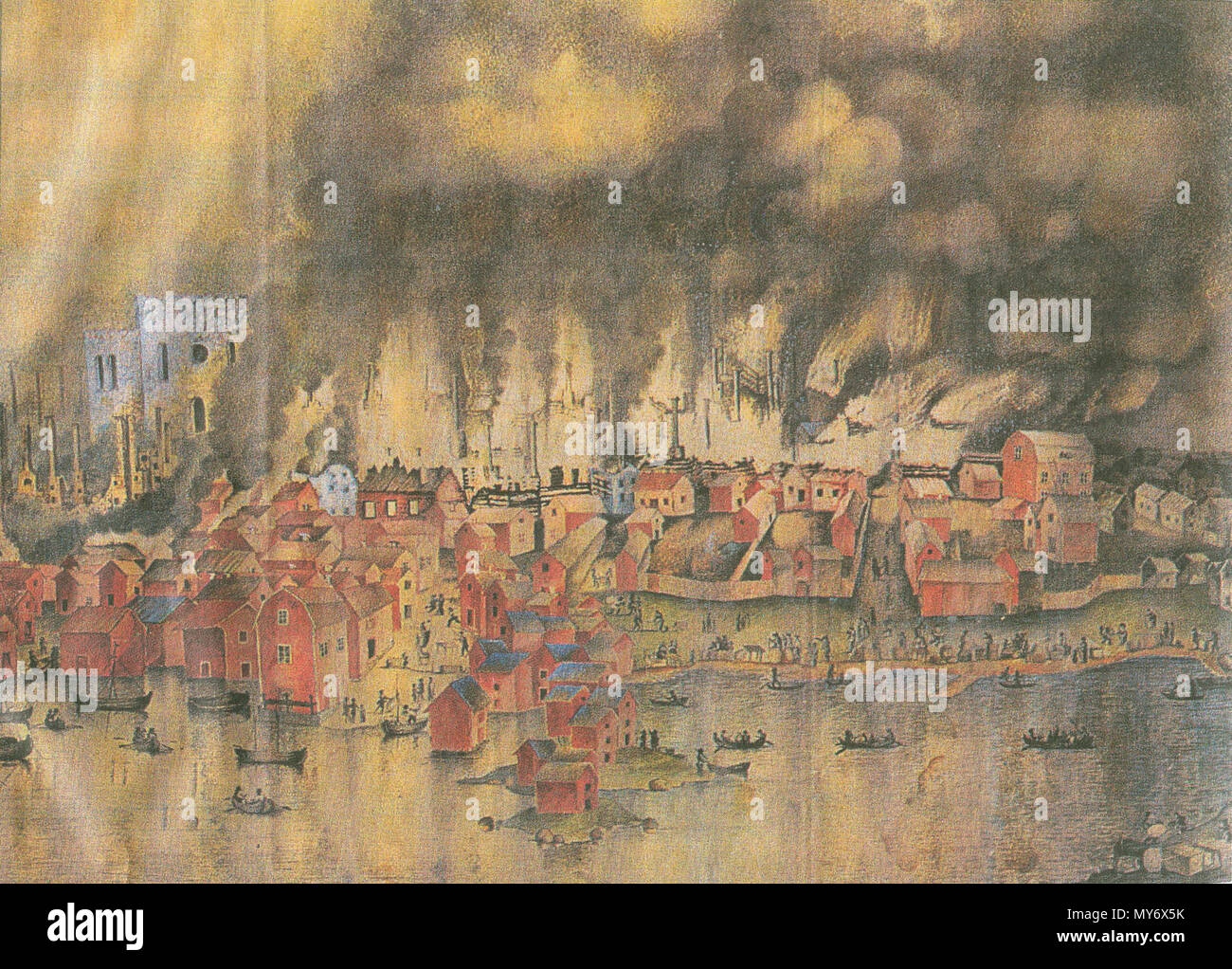 . Svenska: Oulu burning in May 1822. 19th century. Unknown 402 Oulu ...