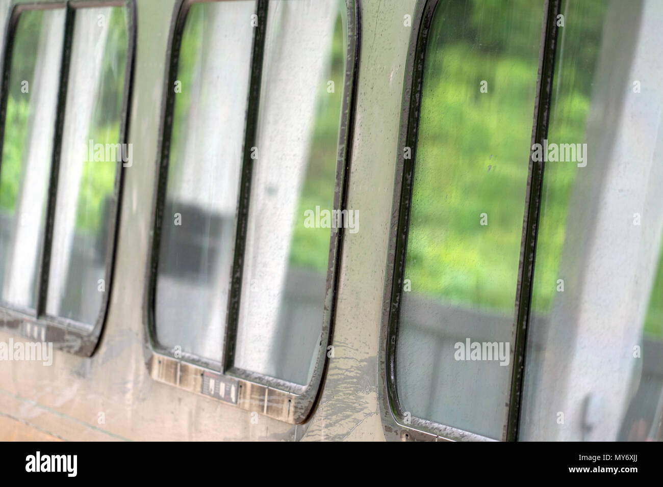 usa regional train window detail Stock Photo - Alamy