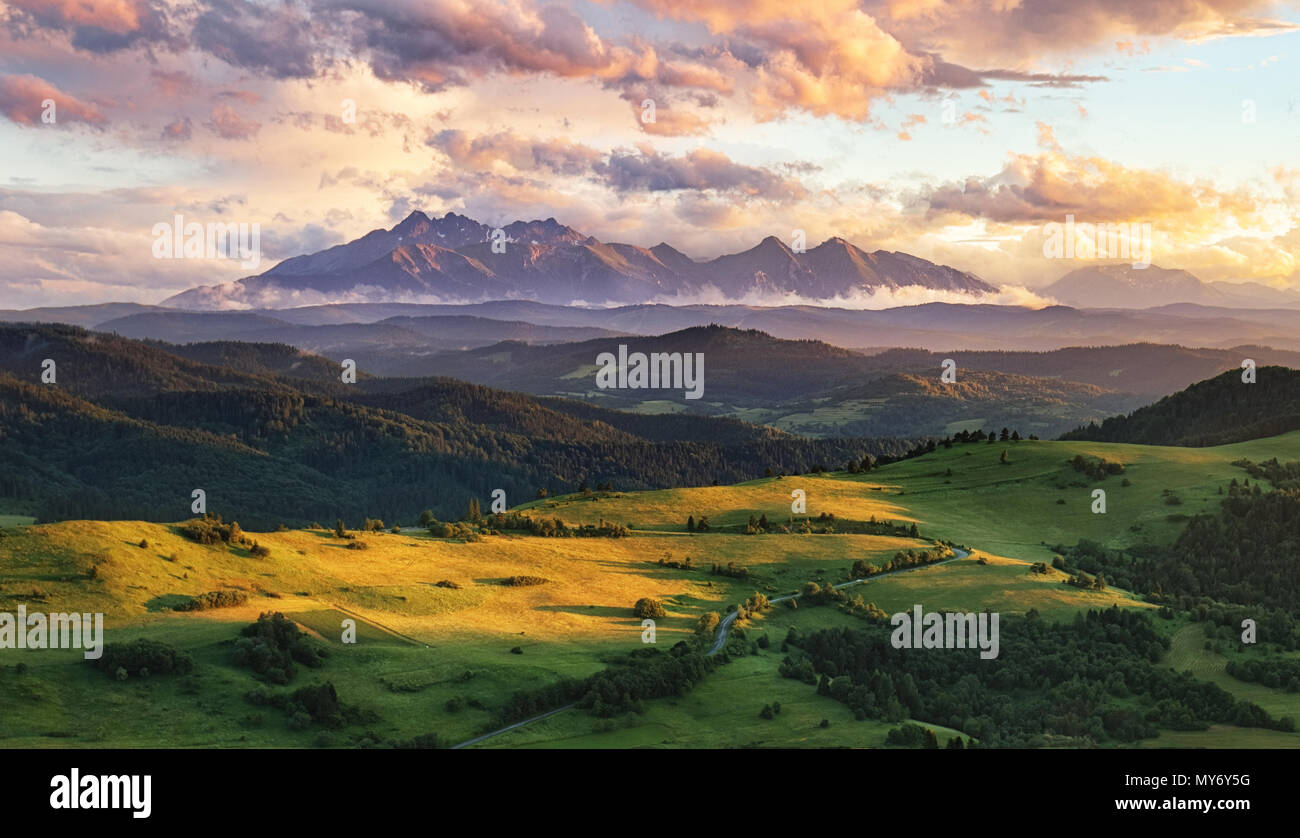 Colorful summer landscape mountain hi-res stock photography and images ...