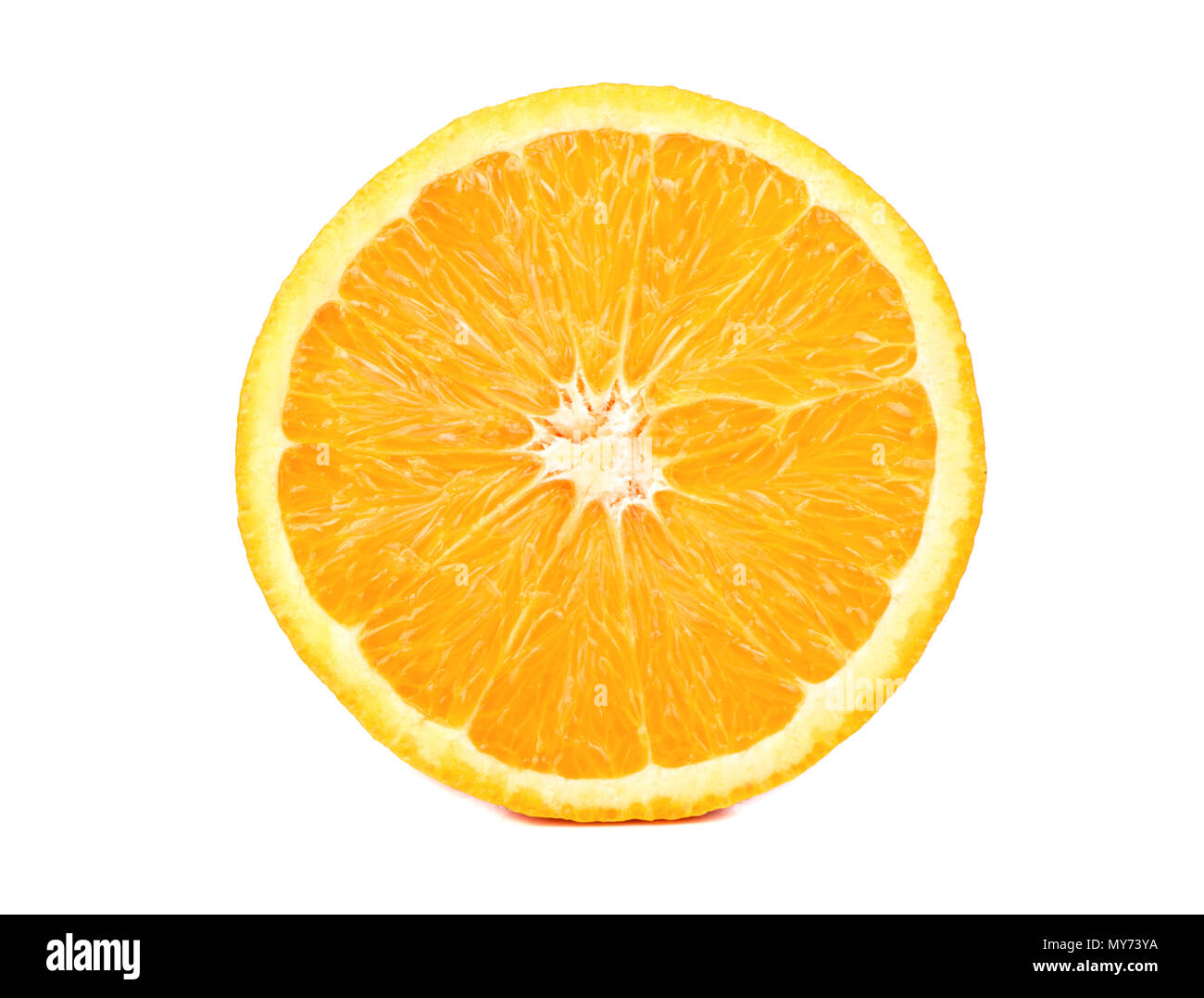 Juicy half orange fruit isolated on white background Stock Photo - Alamy