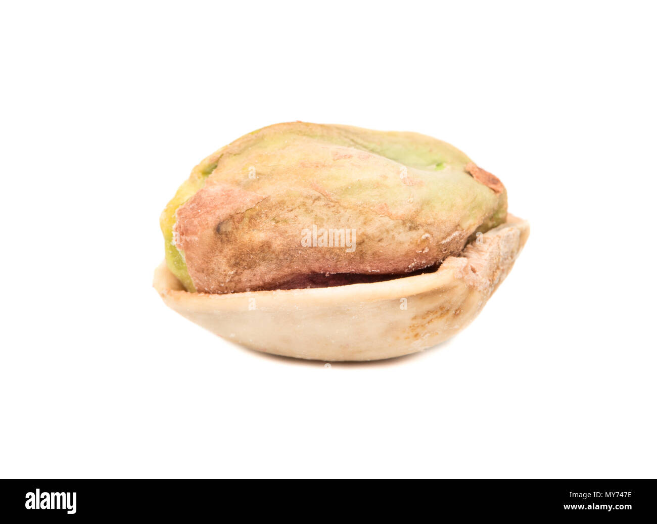 Open pistachio nut in shell isolated on white background Stock Photo ...