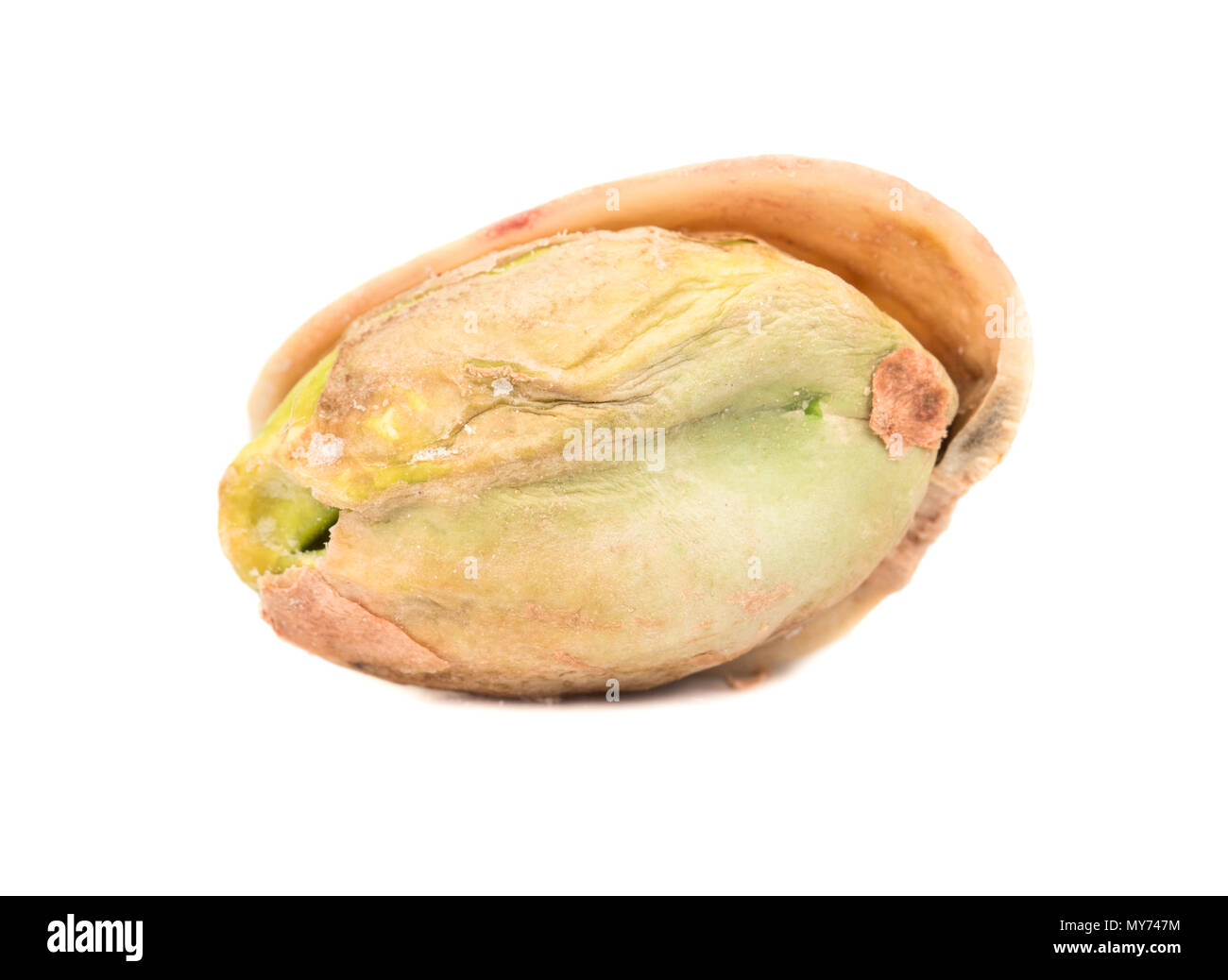 Open pistachio nut in shell isolated on white background Stock Photo ...