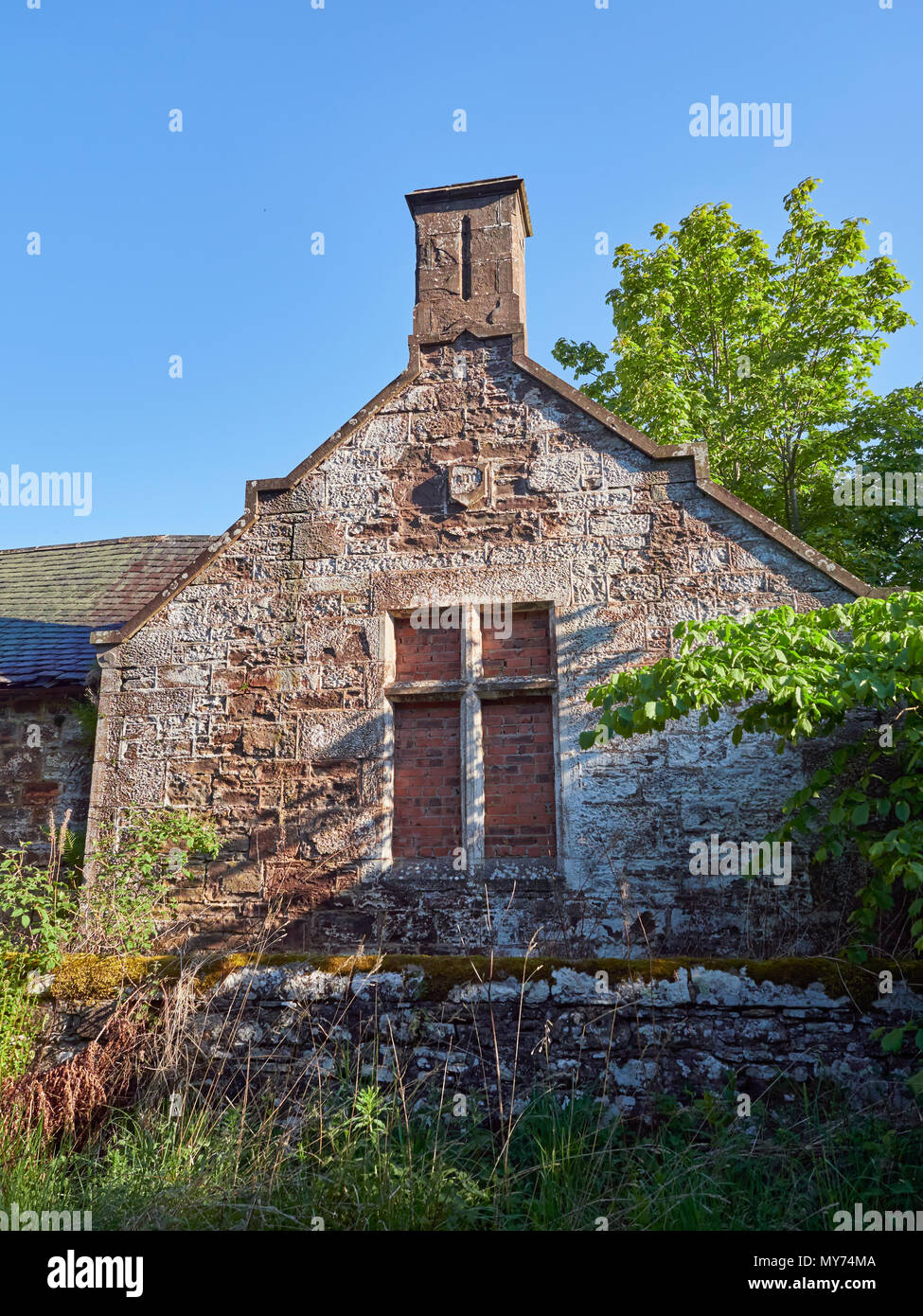 An Abandoned Farm Steading near Guthrie Castle has its windows bricked ...