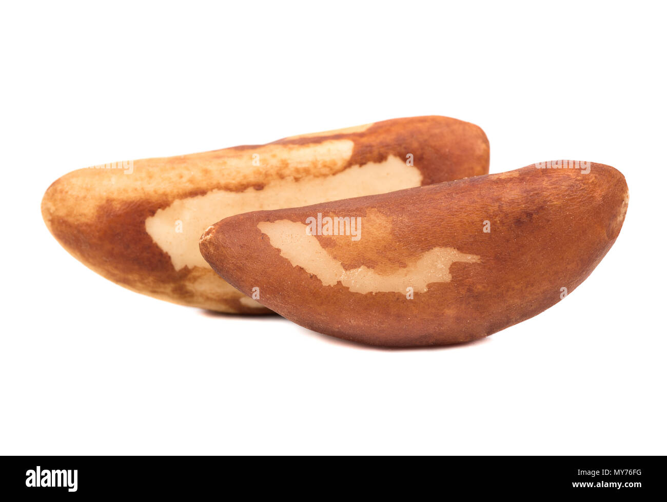 Two Brazil nuts isolated on white background Stock Photo - Alamy
