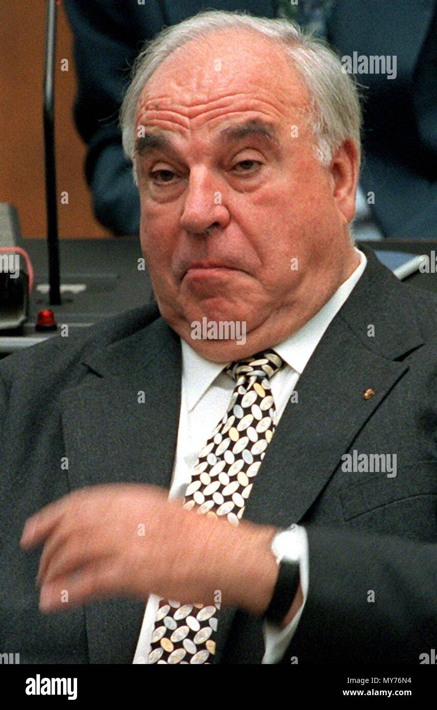 German Chancellor Helmut Kohl pictured during the budget debate in the ...
