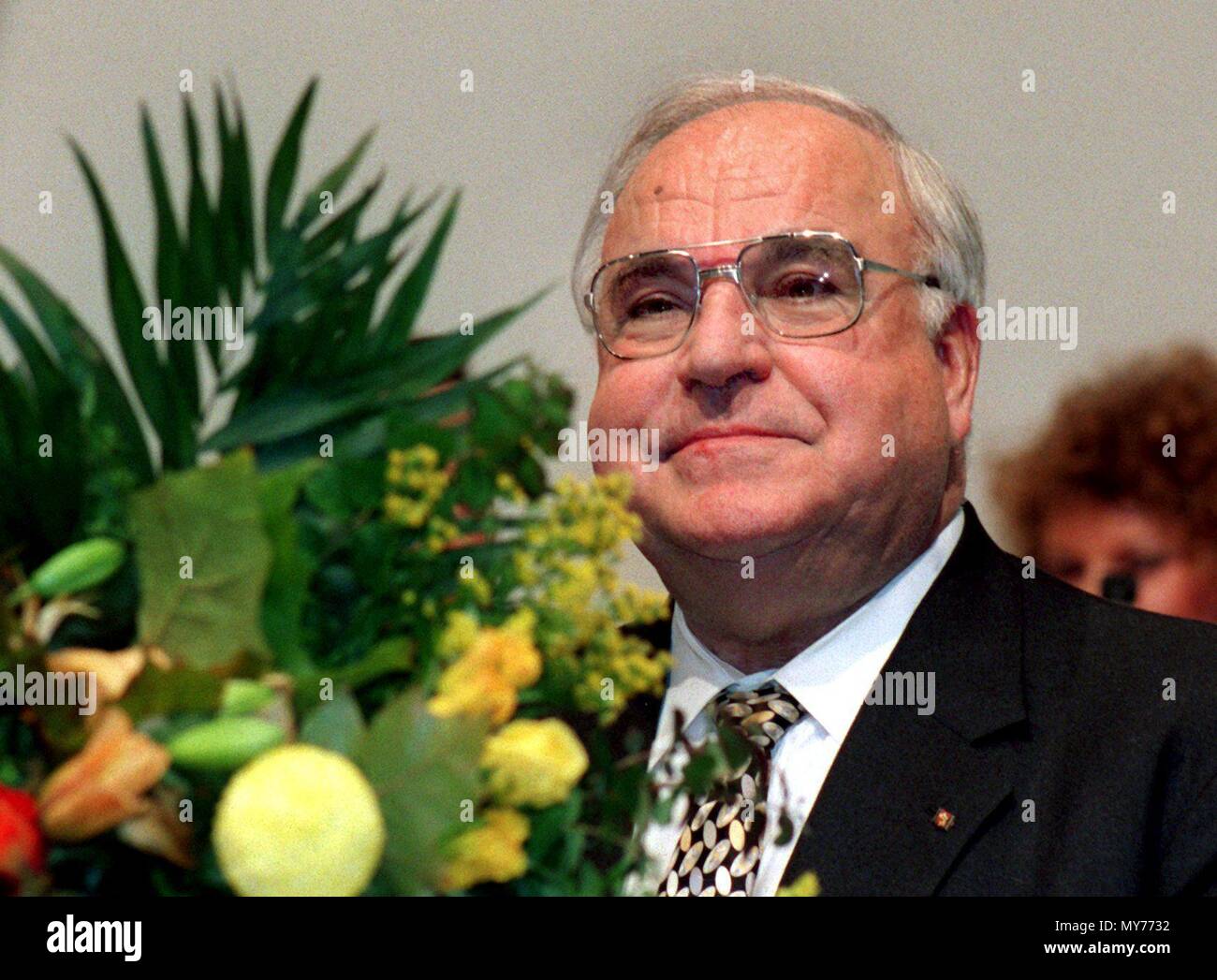 German Chancellor Helmut Kohl pictured after his reelection as party ...