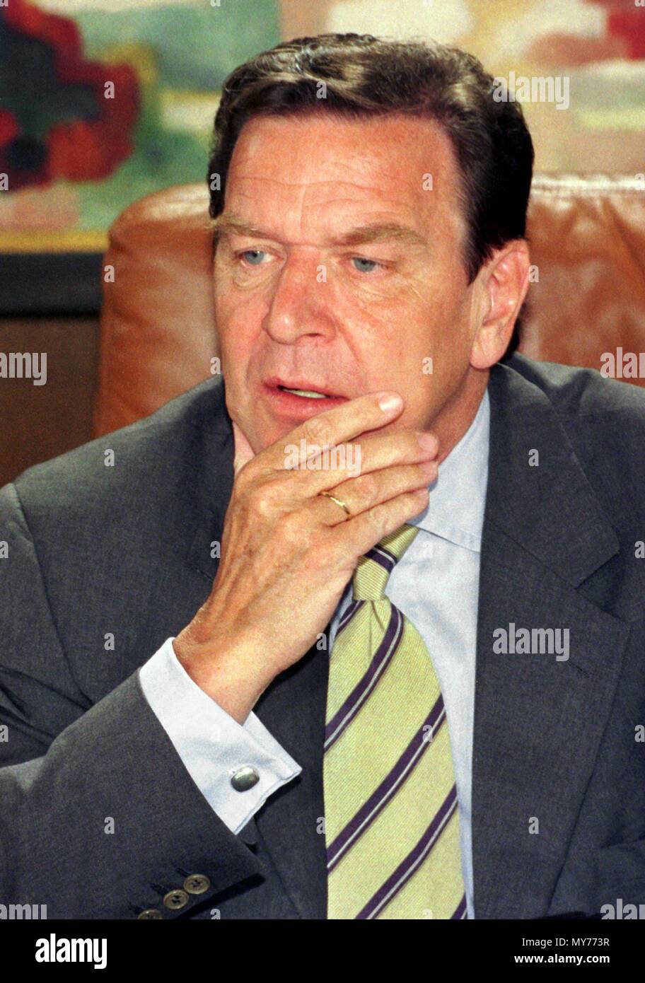German Chancellor Gerhard Schroeder pictured before the start of a ...