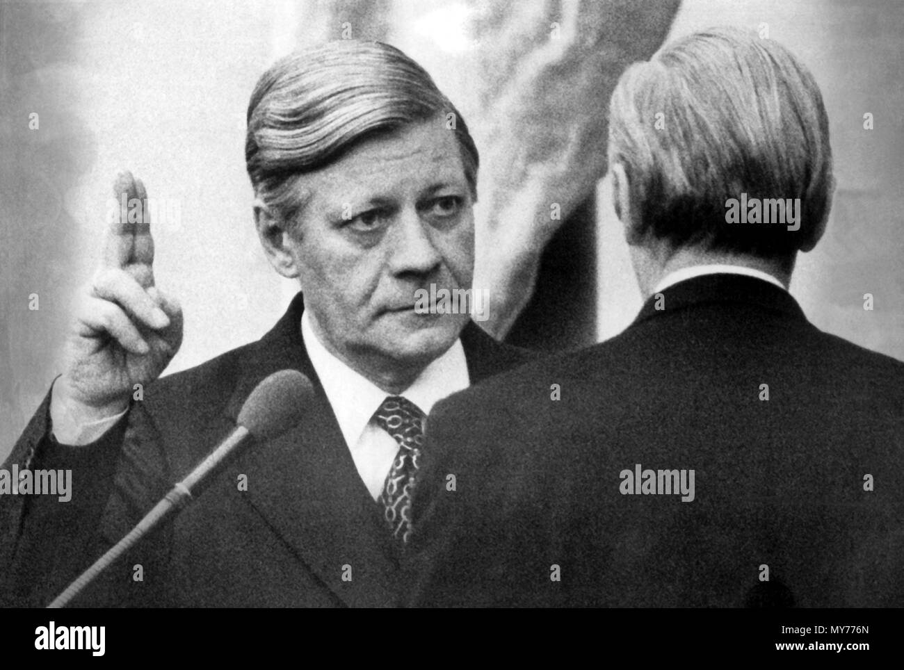 Two hours after his reelection by the German Bundestag, Helmut Schmidt ...