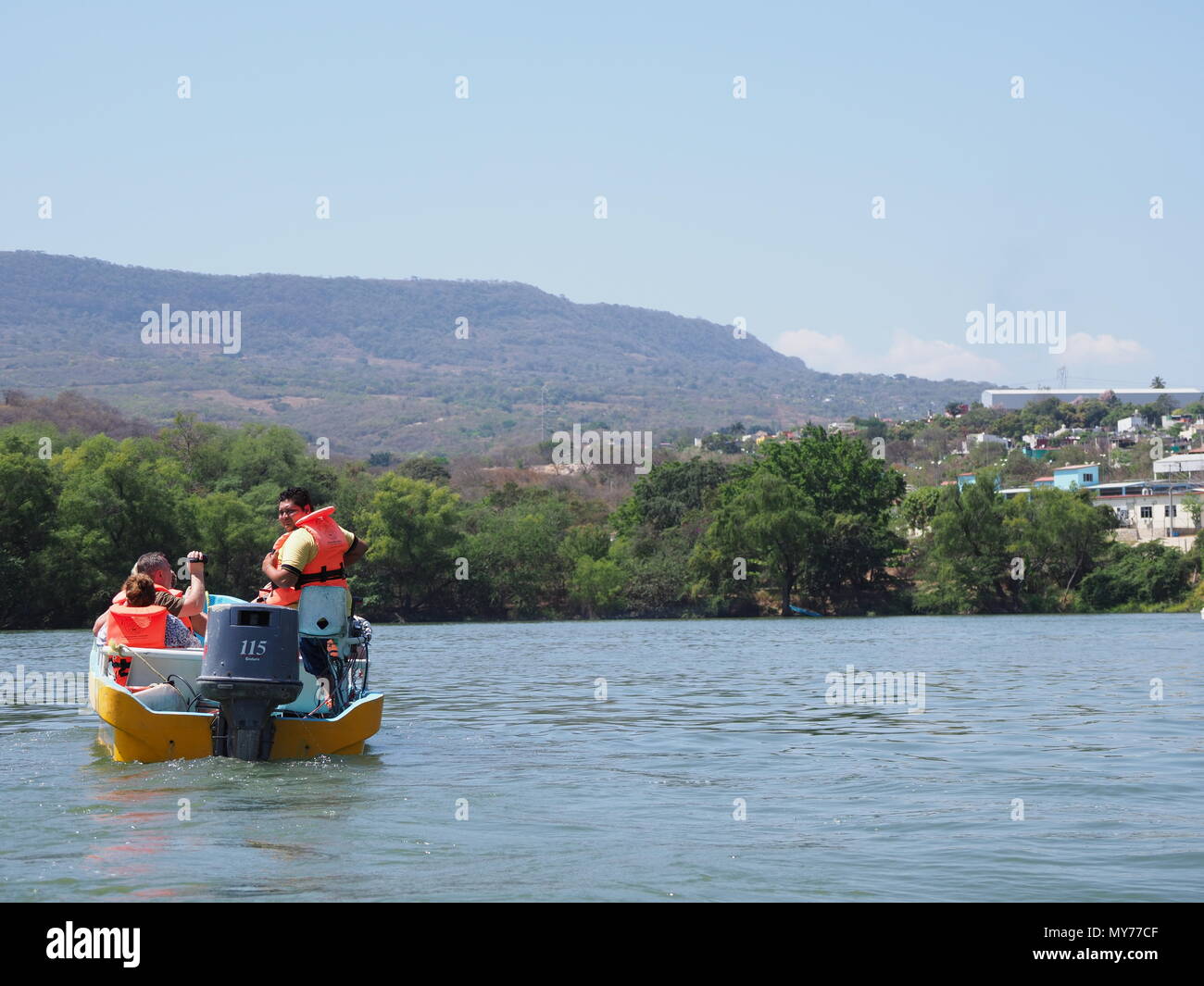 TUXTLA, MEXICO NORTH AMERICA on FEBRUARY 2018: Panorama of motor boat ...