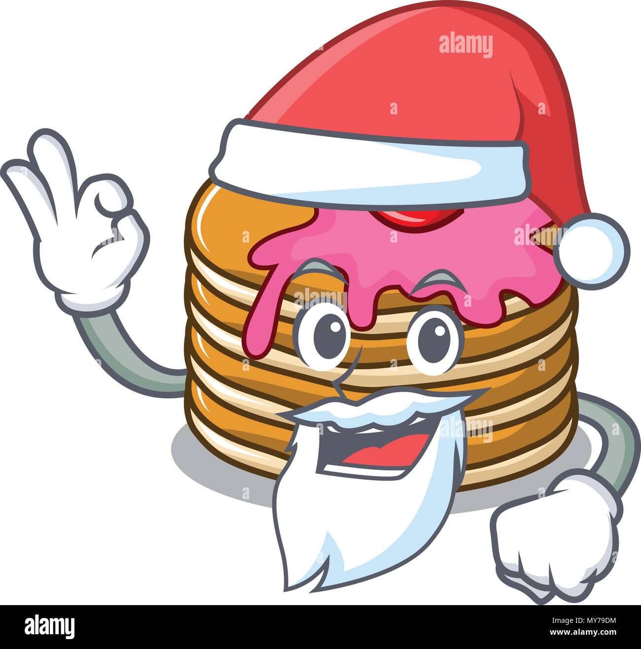Santa pancake with strawberry mascot cartoon Stock Vector Image & Art ...