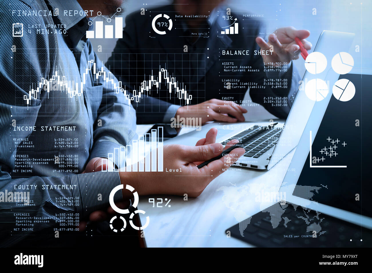 Financial report data of business operations (balance sheet and income ...