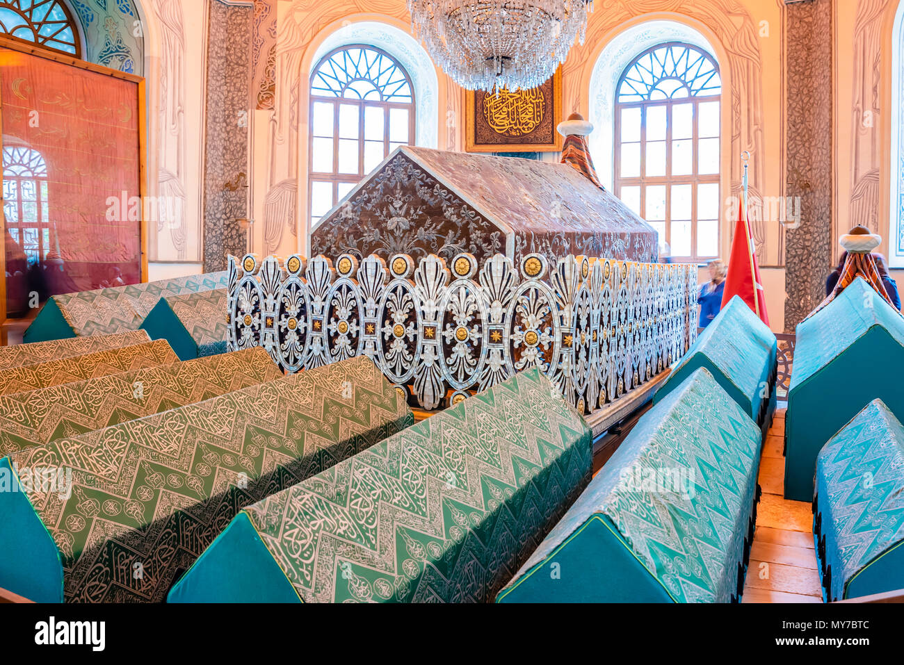 Interior view of Osman Gazi tomb,mausoleum in Bursa,Turkey.20 May 2018 ...