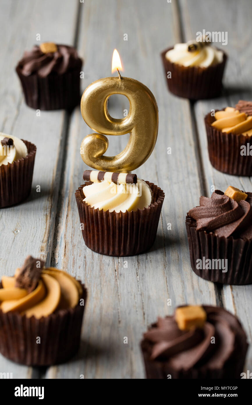 Birthday cake candle number nine hi-res stock photography and images ...