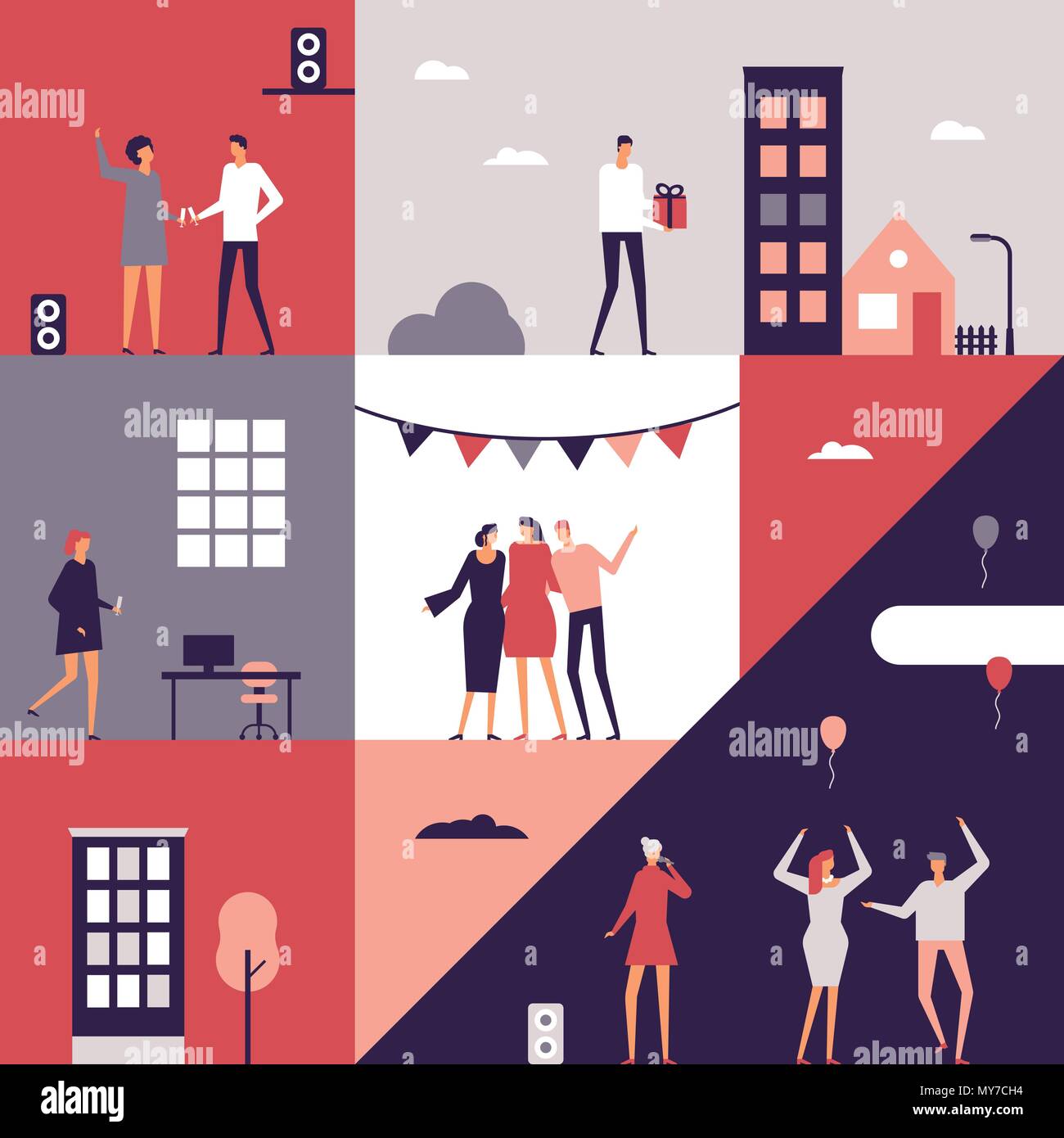 Happy conceptual Stock Vector Images - Alamy