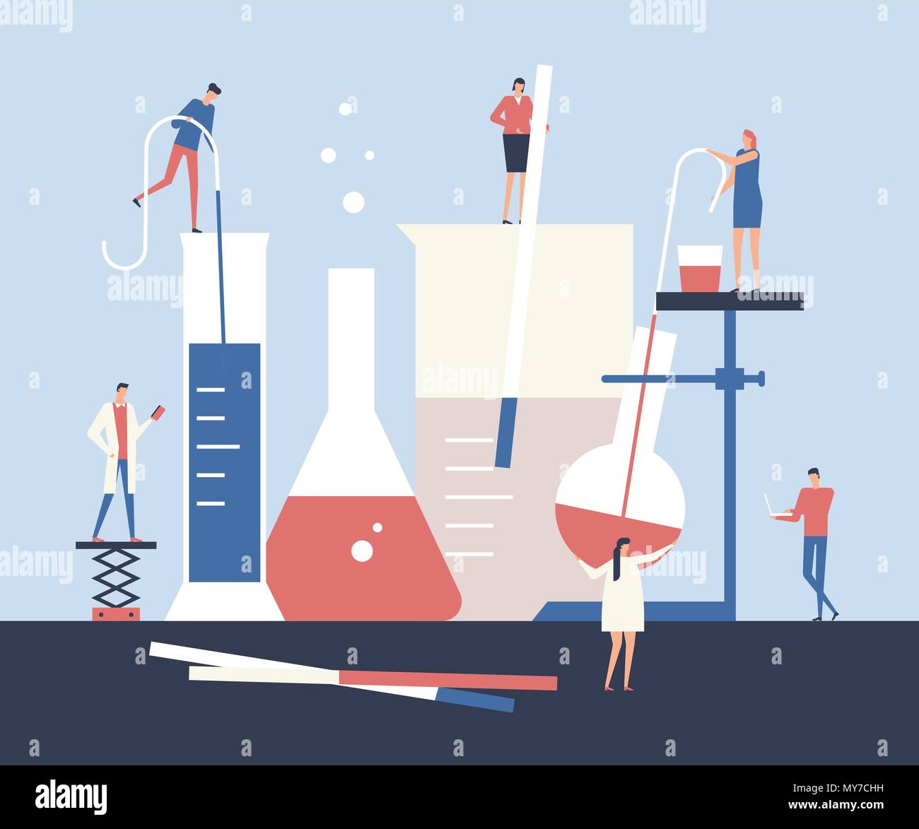 Scientists - flat design style illustration Stock Vector Image & Art ...
