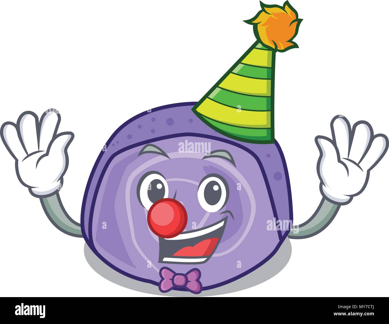 Clown blueberry roll cake mascot cartoon Stock Vector Image & Art - Alamy