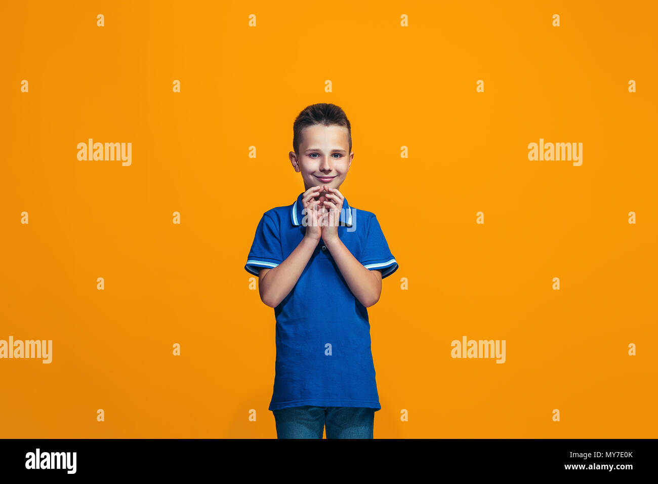 Young serious thoughtful teen boy. Doubt concept Stock Photo - Alamy